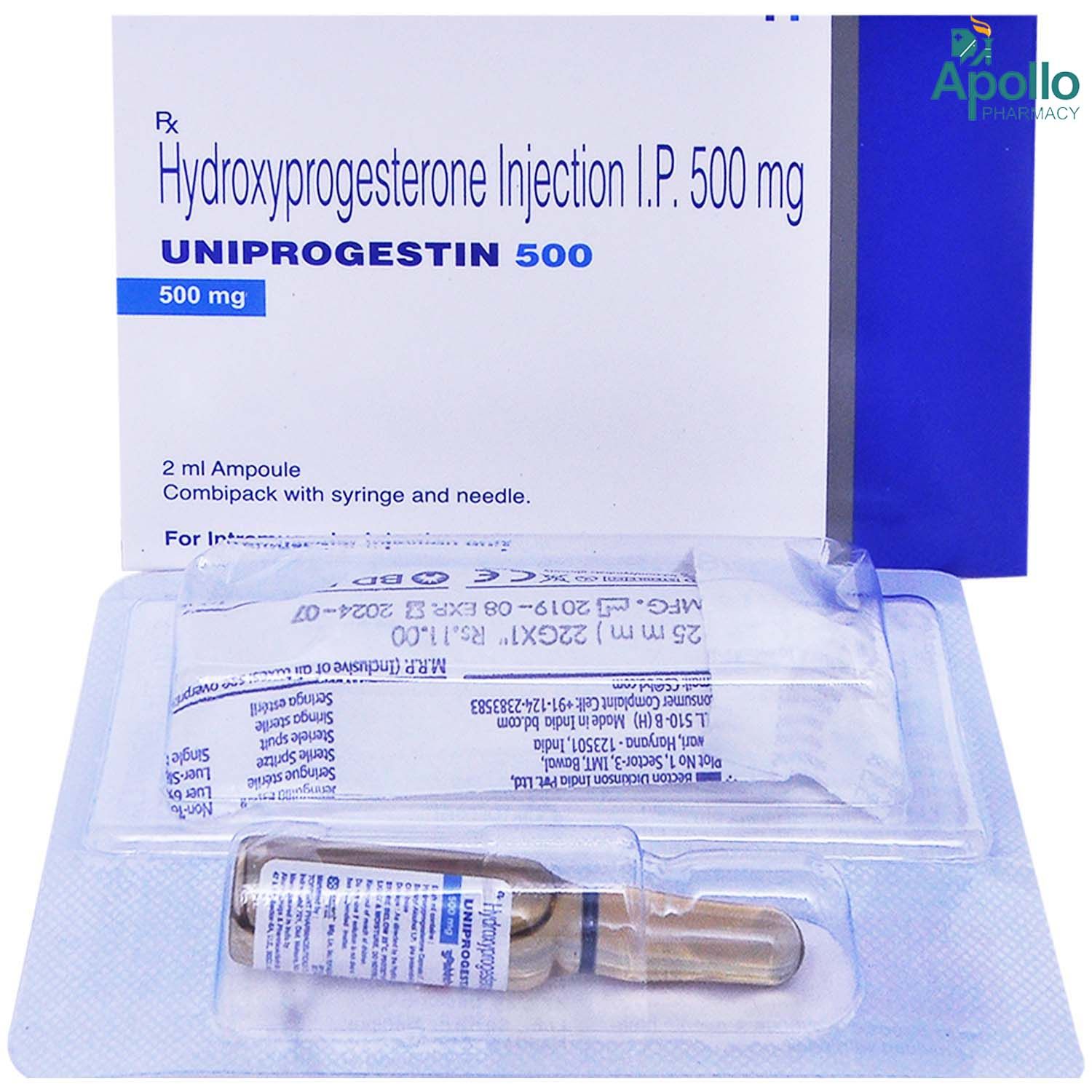 Uniprogestin 500mg Injection 2ml Price, Uses, Side Effects, Composition ...