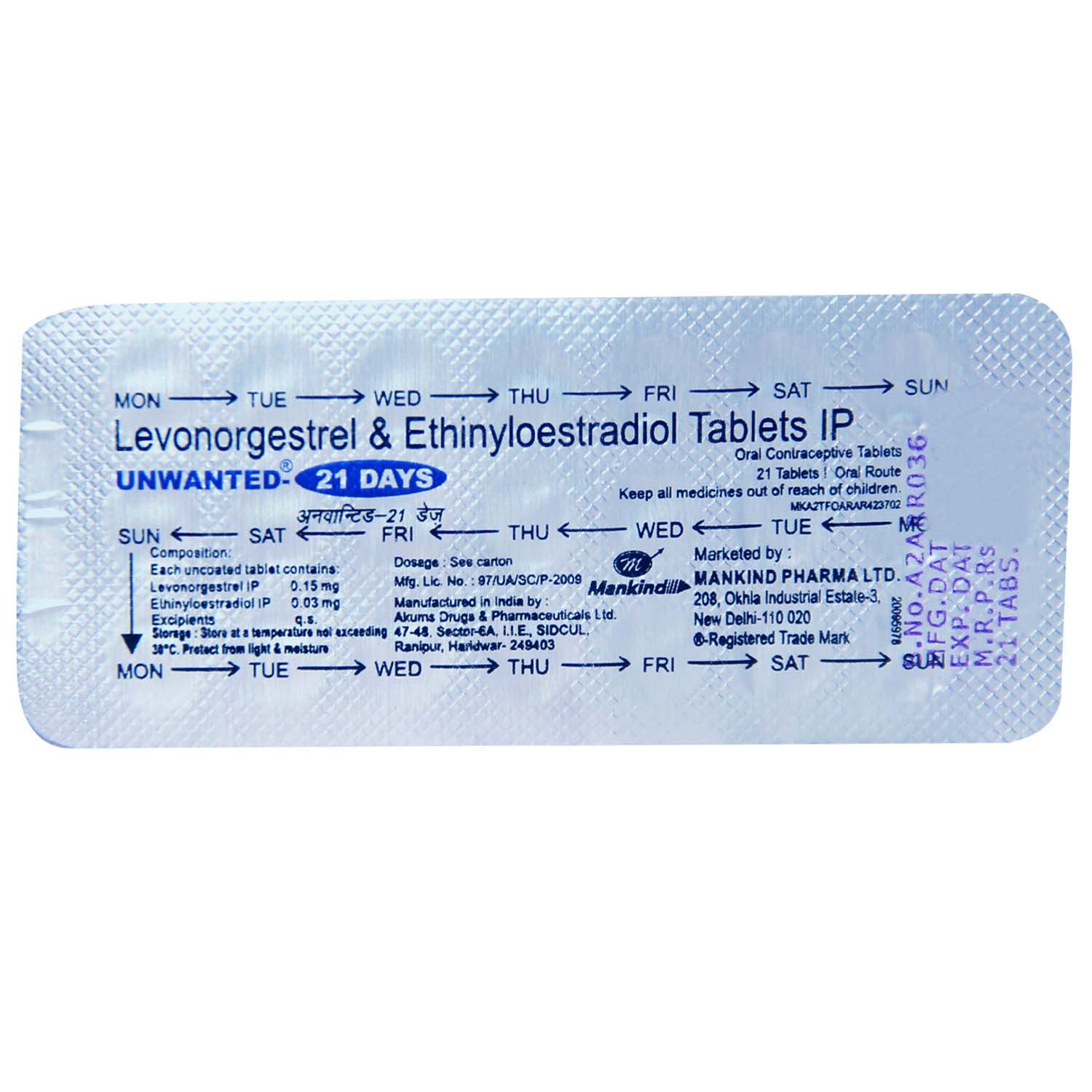Unwanted-21 Days Tablet 21's Price, Uses, Side Effects, Composition ...