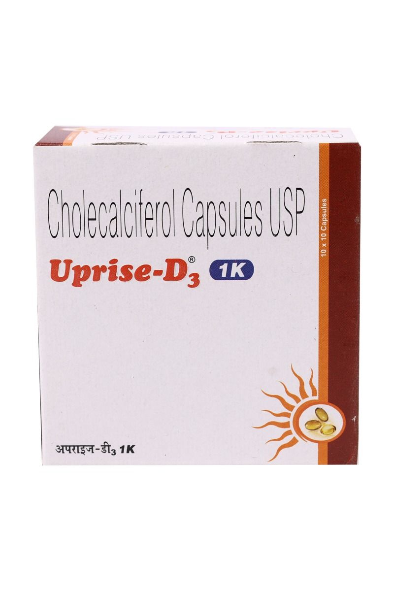 Uprise-D3 1000IU Capsule 10's Price, Uses, Side Effects, Composition ...