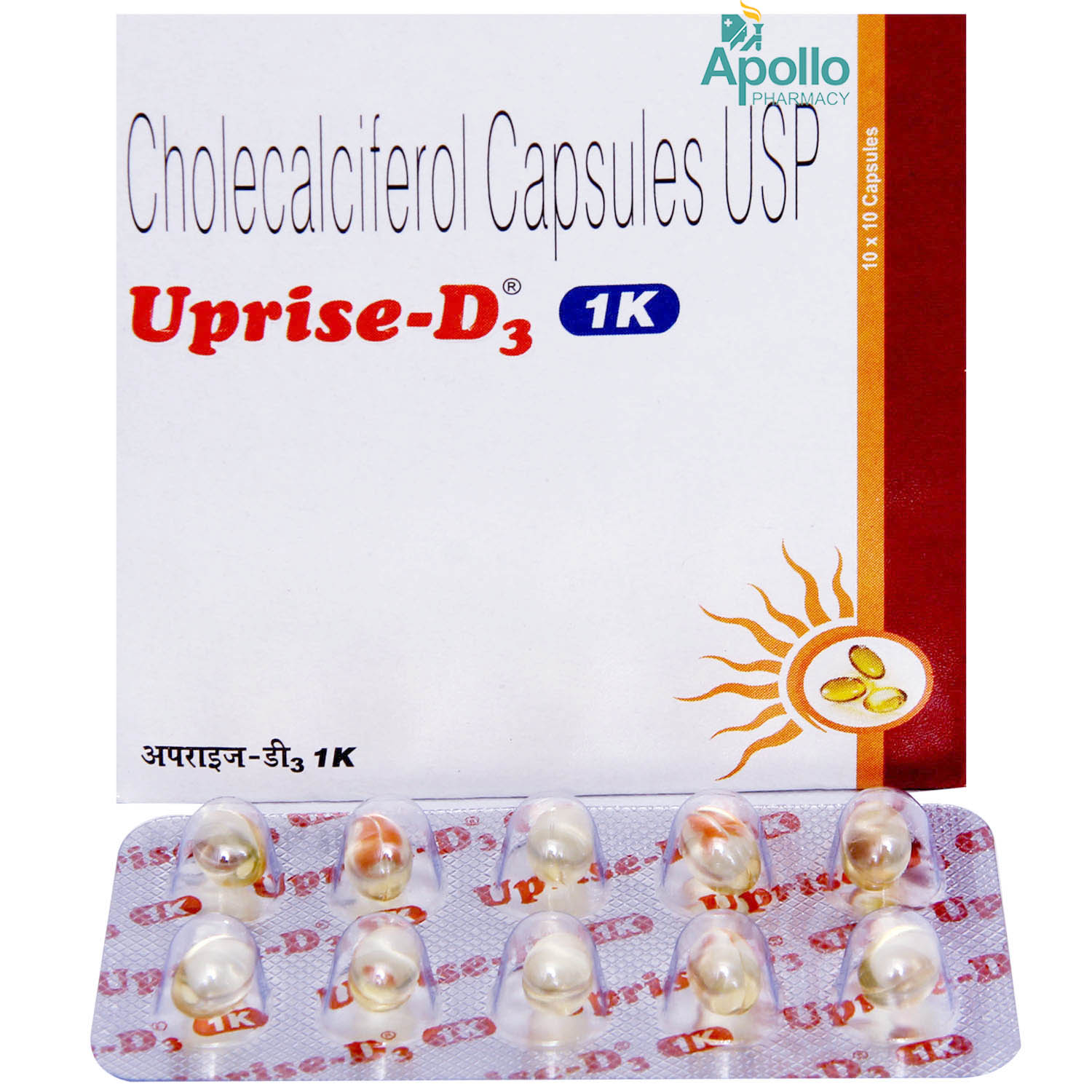 Uprise-D3 1000IU Capsule 10's Price, Uses, Side Effects, Composition ...