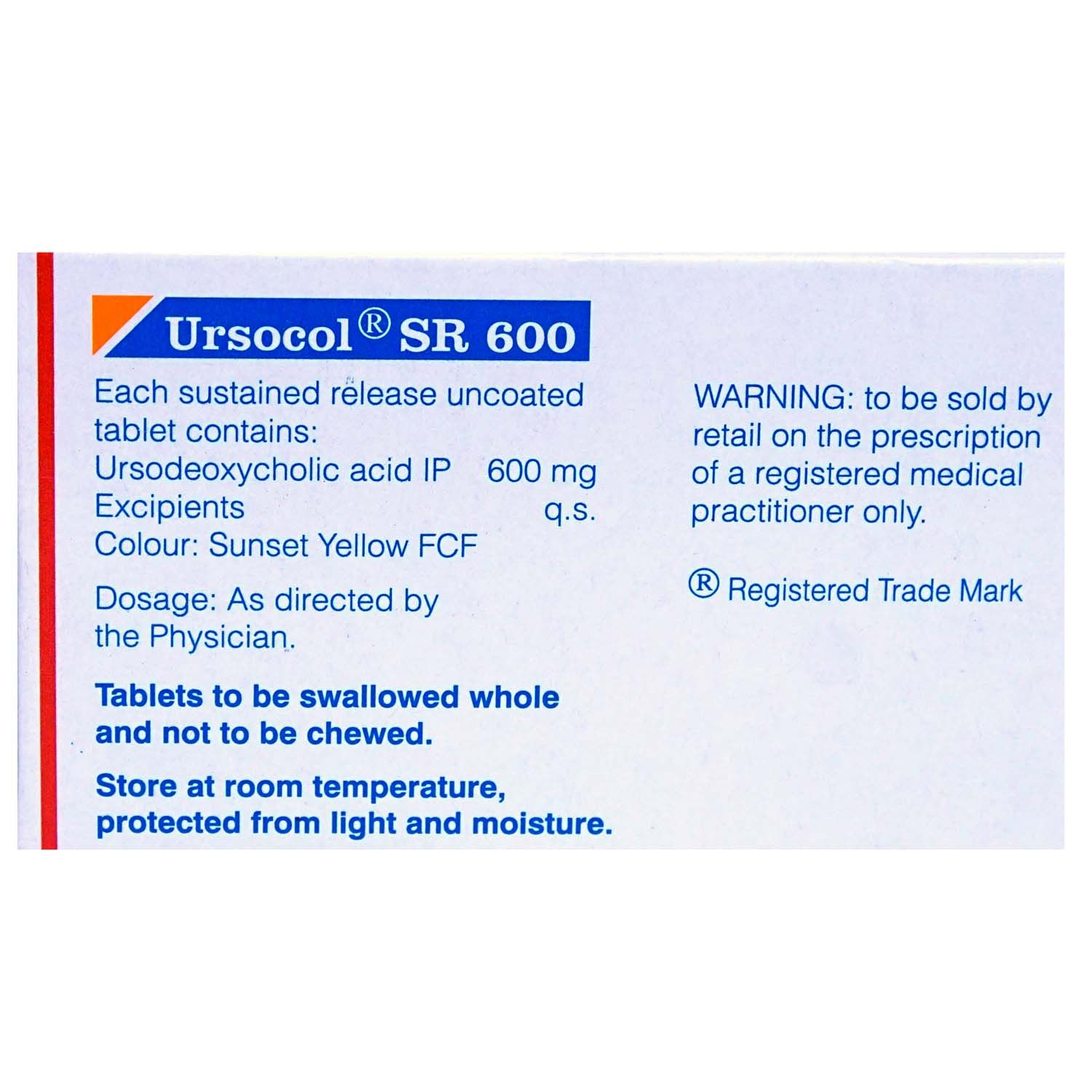 Ursocol SR 600 Tablet 10's Price, Uses, Side Effects, Composition ...