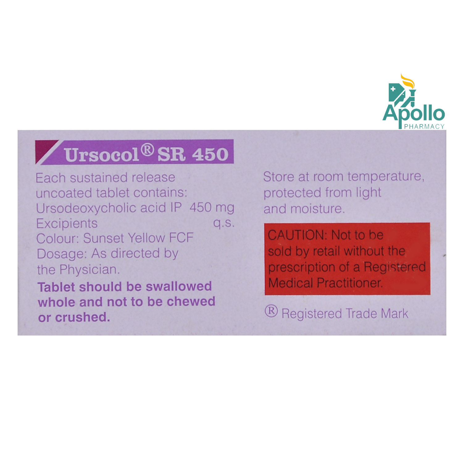 Ursocol SR 450 Tablet 15's Price, Uses, Side Effects, Composition ...