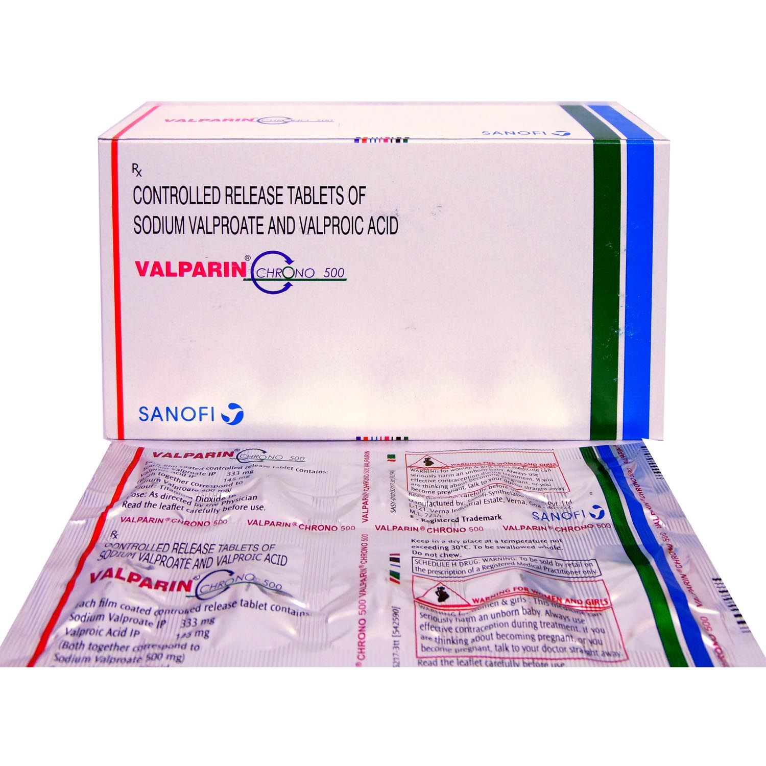 Valparin Chrono 500 Tablet 10's Price, Uses, Side Effects, Composition ...