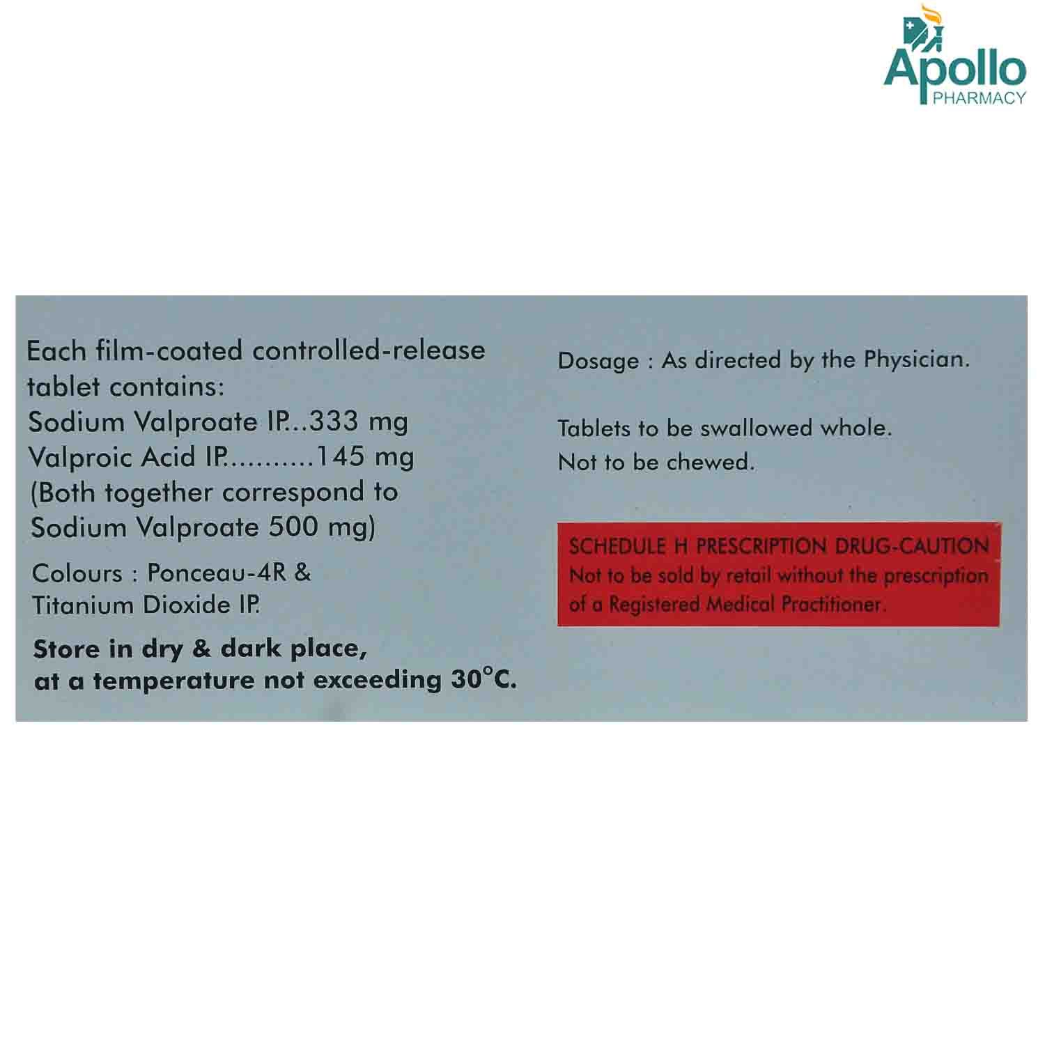 Valprid CR 500 Tablet 10's Price, Uses, Side Effects, Composition ...