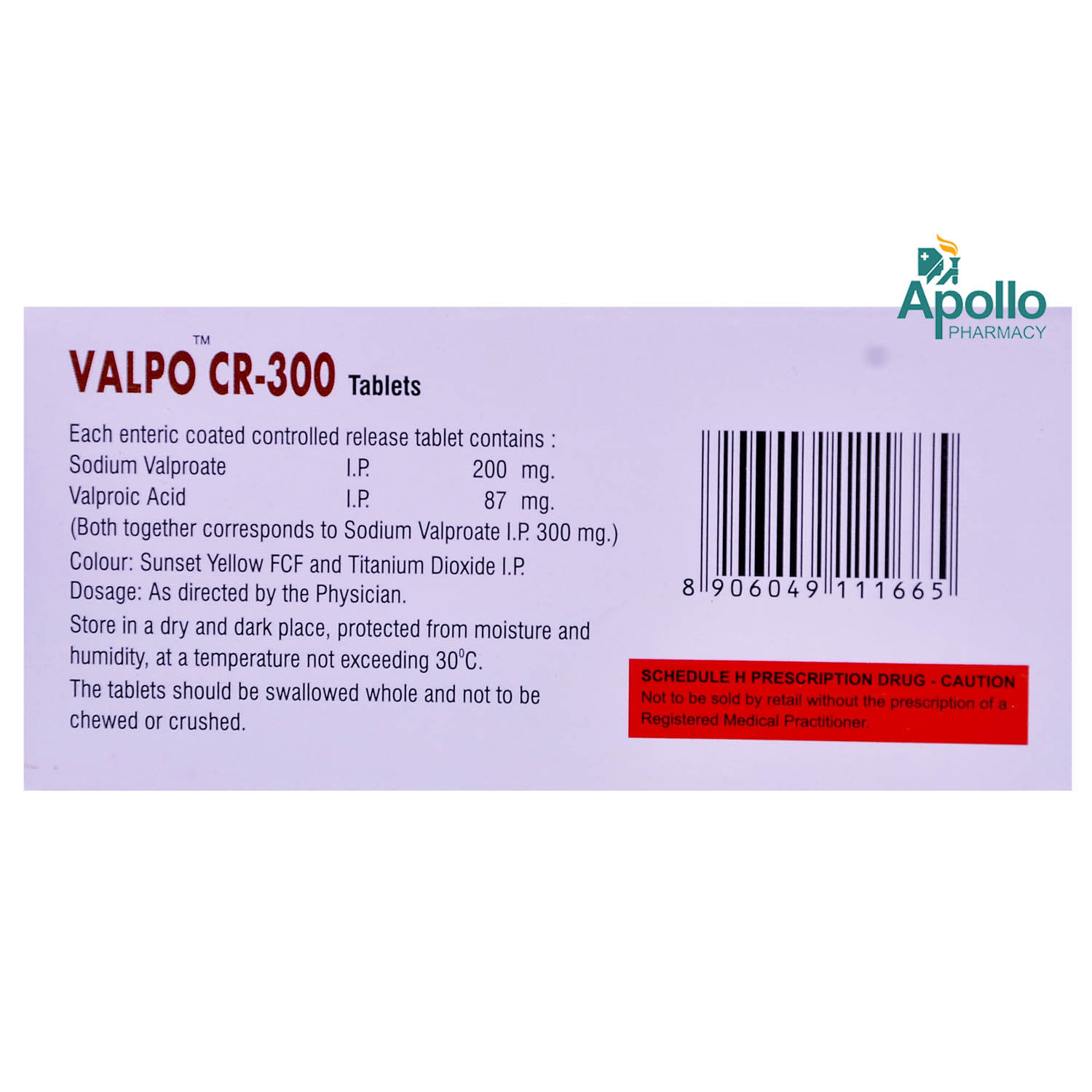 VALPO CR 300MG TABLET Price, Uses, Side Effects, Composition - Apollo ...