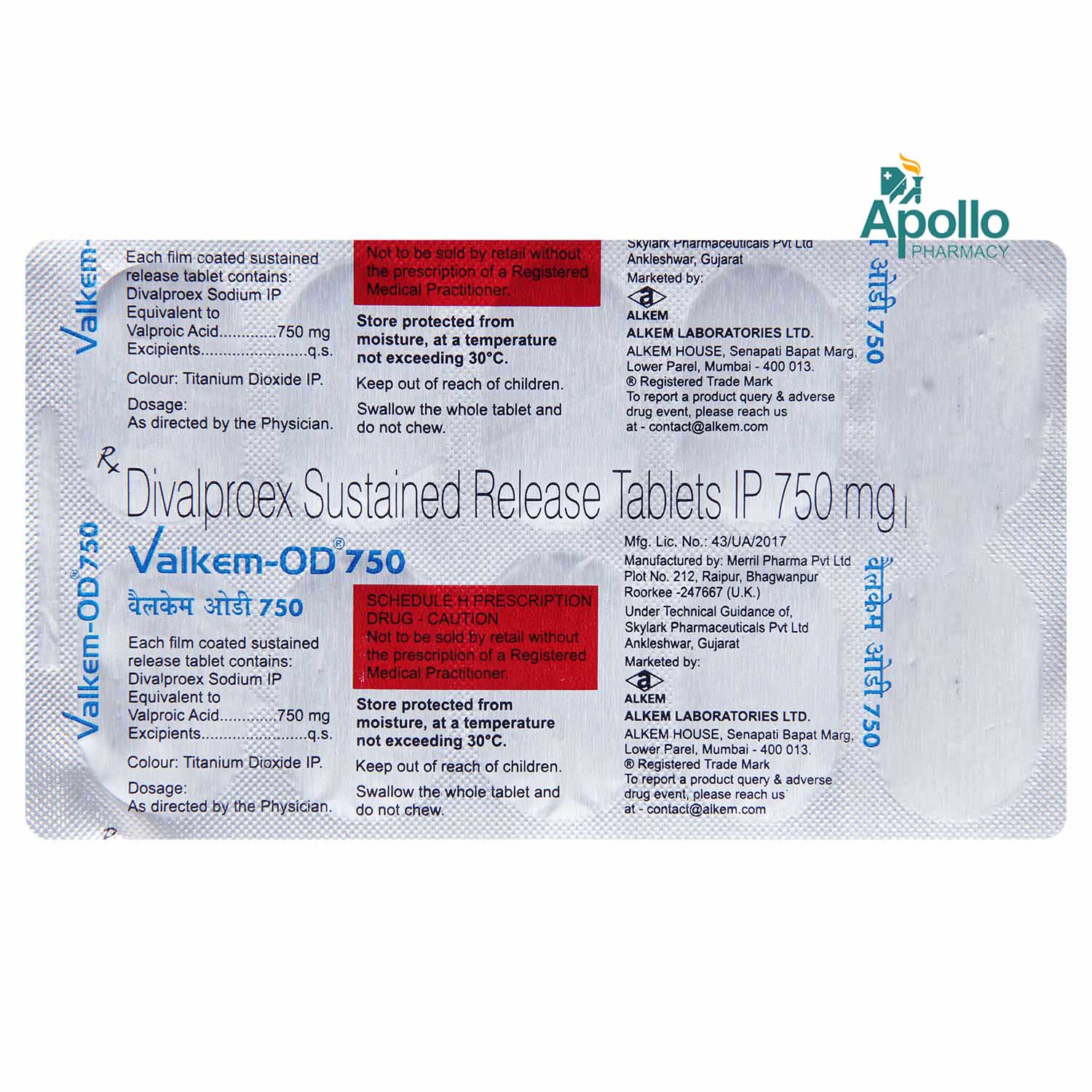 Valkem-OD 750 Tablet 10's Price, Uses, Side Effects, Composition - Apollo Pharmacy