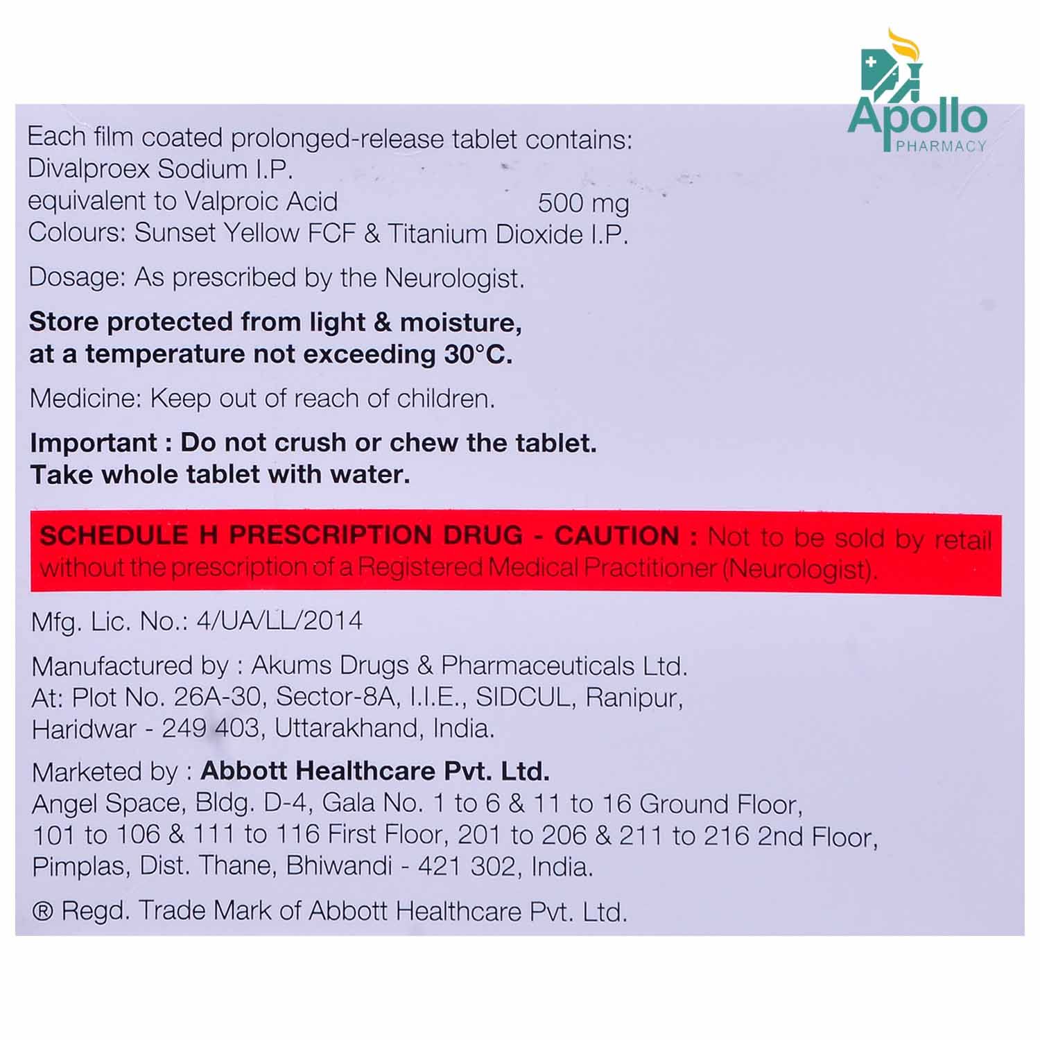 Valance OD 500 Tablet 15's Price, Uses, Side Effects, Composition ...