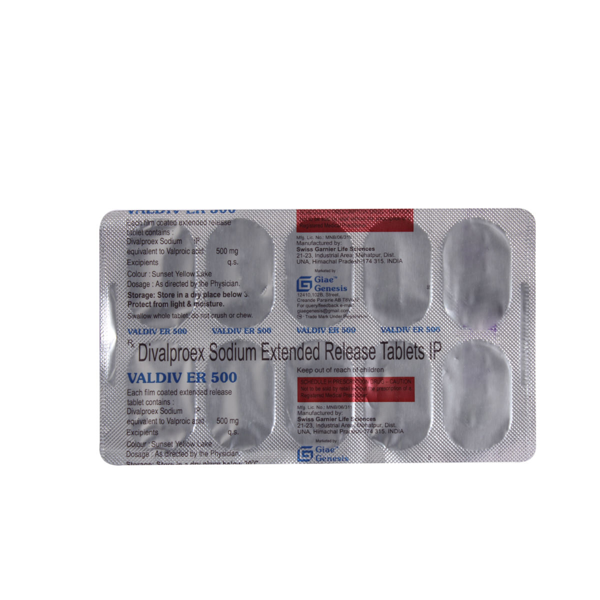 Valdiv Er 500mg Tablet 10's Price, Uses, Side Effects, Composition ...