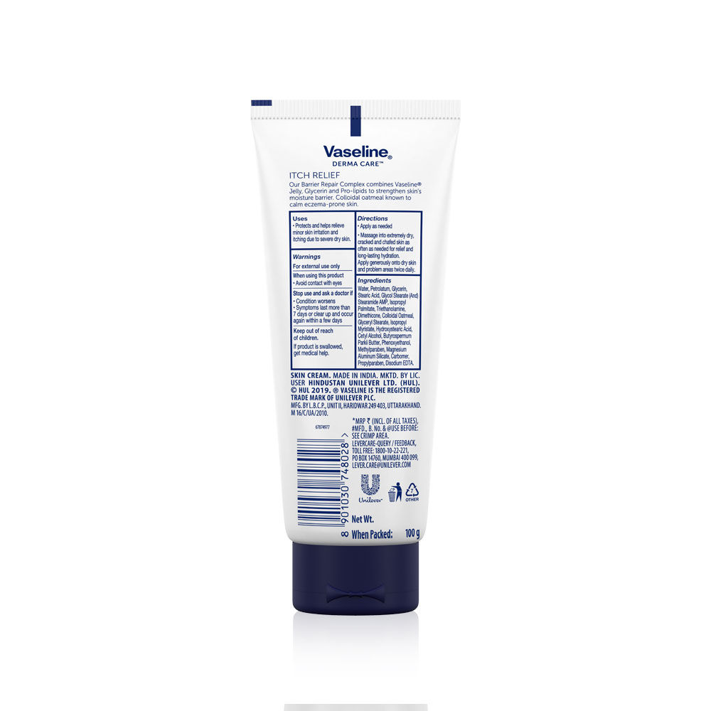 Vaseline Itch Relief Skin Protectant Cream, 100 gm Price, Uses, Side ...