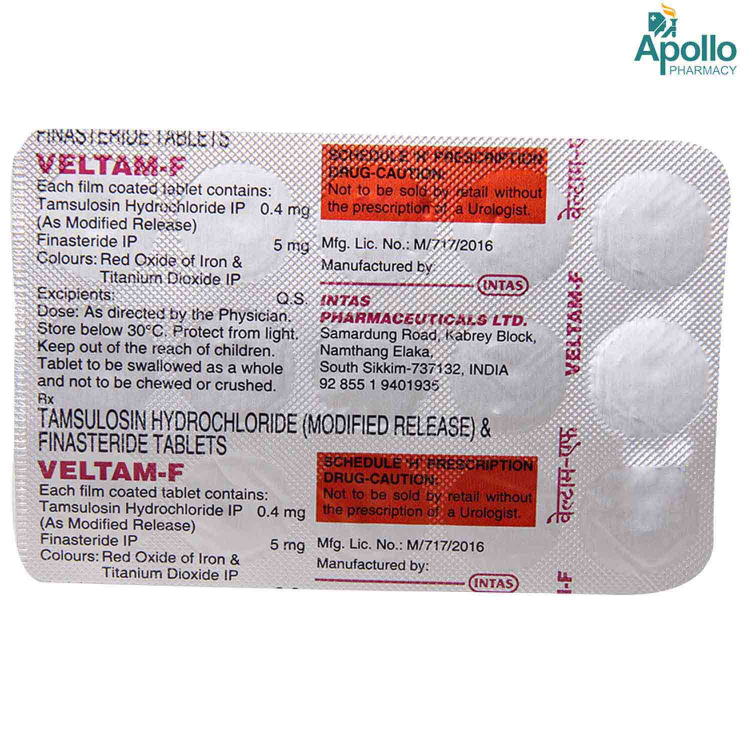 Veltam-F Tablet 15's Price, Uses, Side Effects, Composition - Apollo ...