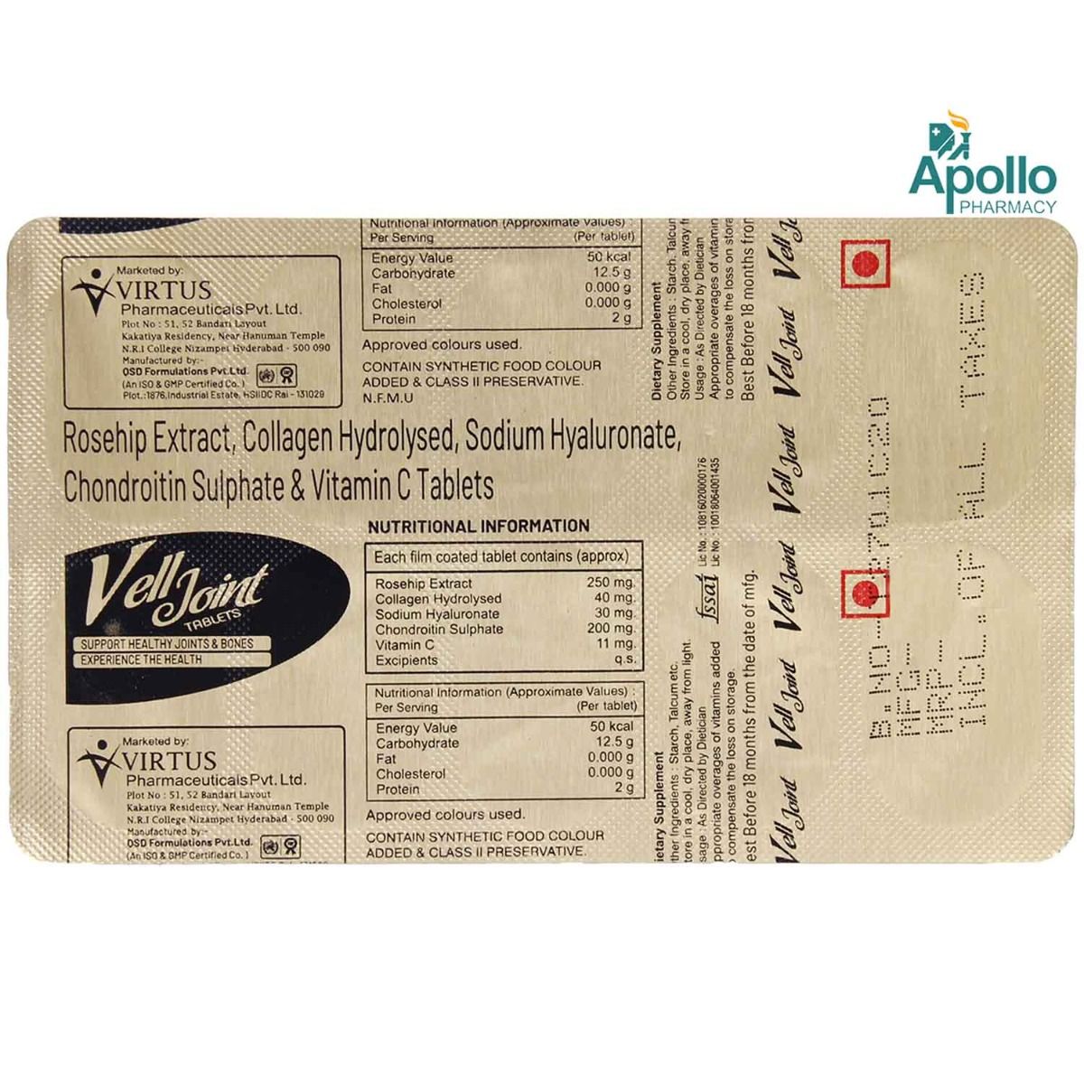 VELL JOINT TABLET 10'S Price, Uses, Side Effects, Composition - Apollo ...