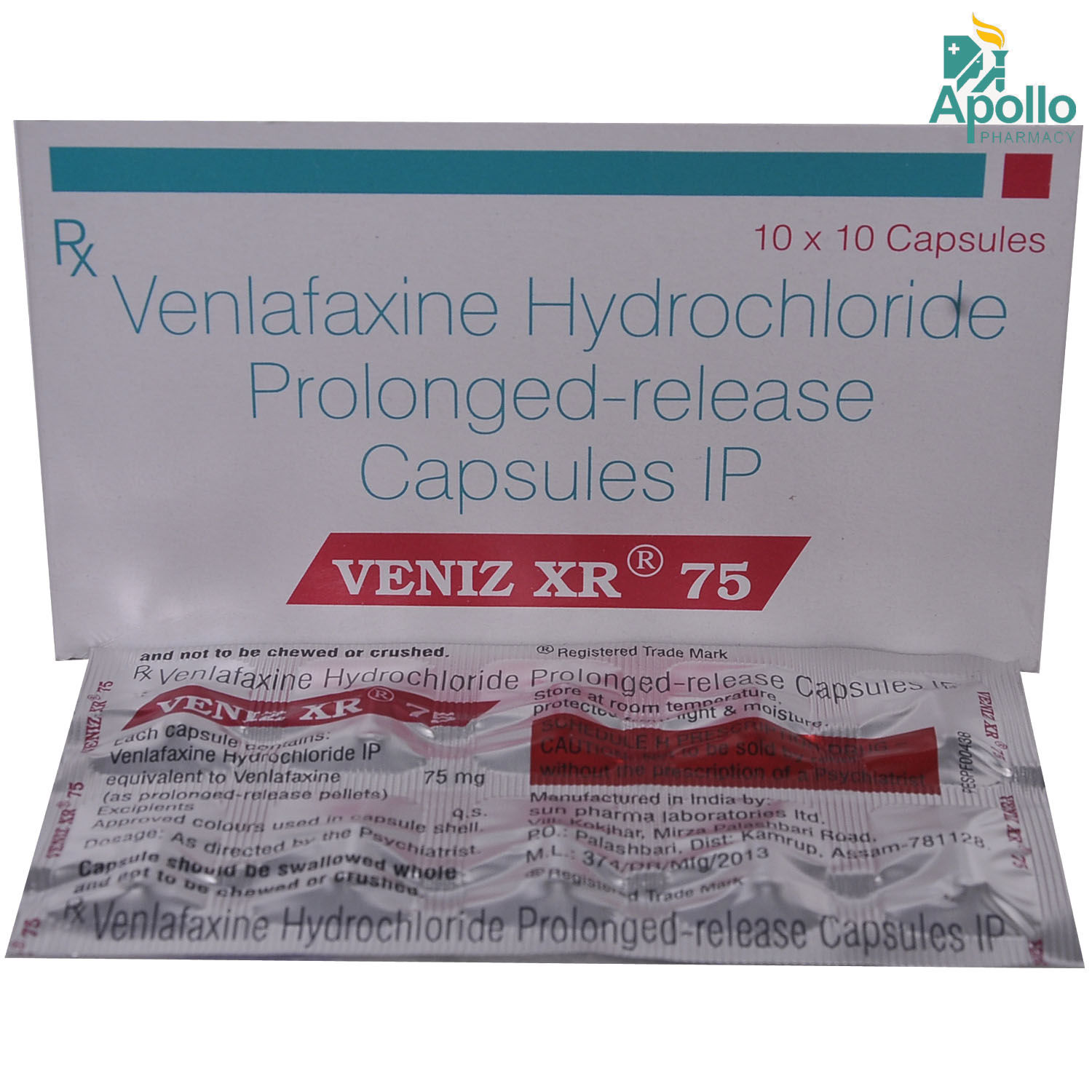 Veniz XR 75 Capsule 10's Price, Uses, Side Effects, Composition ...
