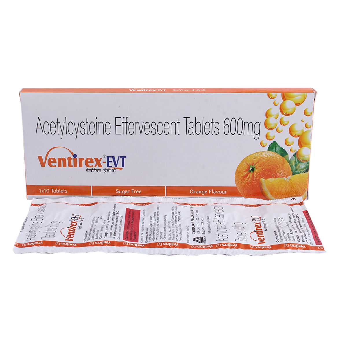 Ventirex-EVT Sugar Free Orange Effervescent Tablet 10's Price, Uses ...