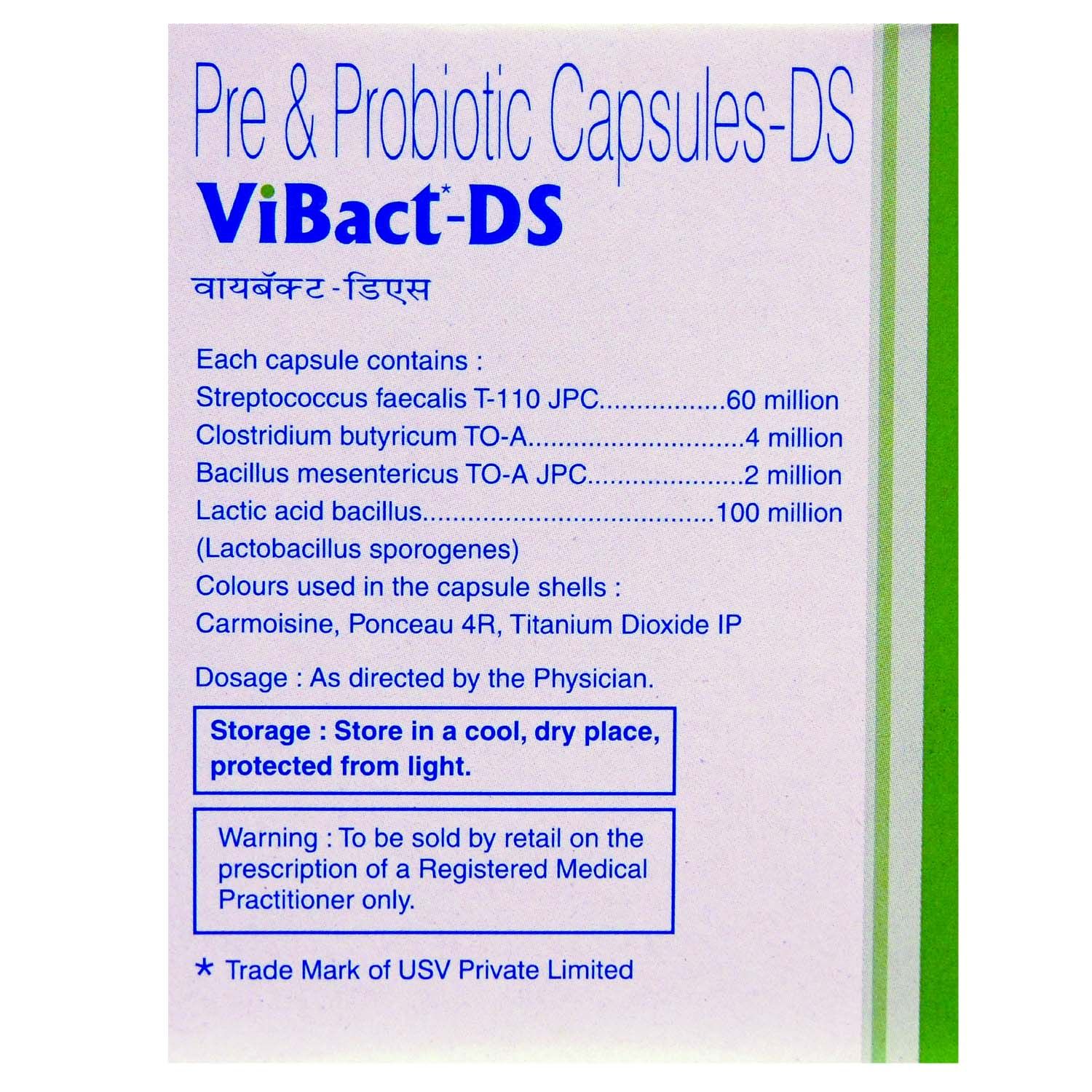 Vibact-DS Capsule 10's Price, Uses, Side Effects, Composition - Apollo ...