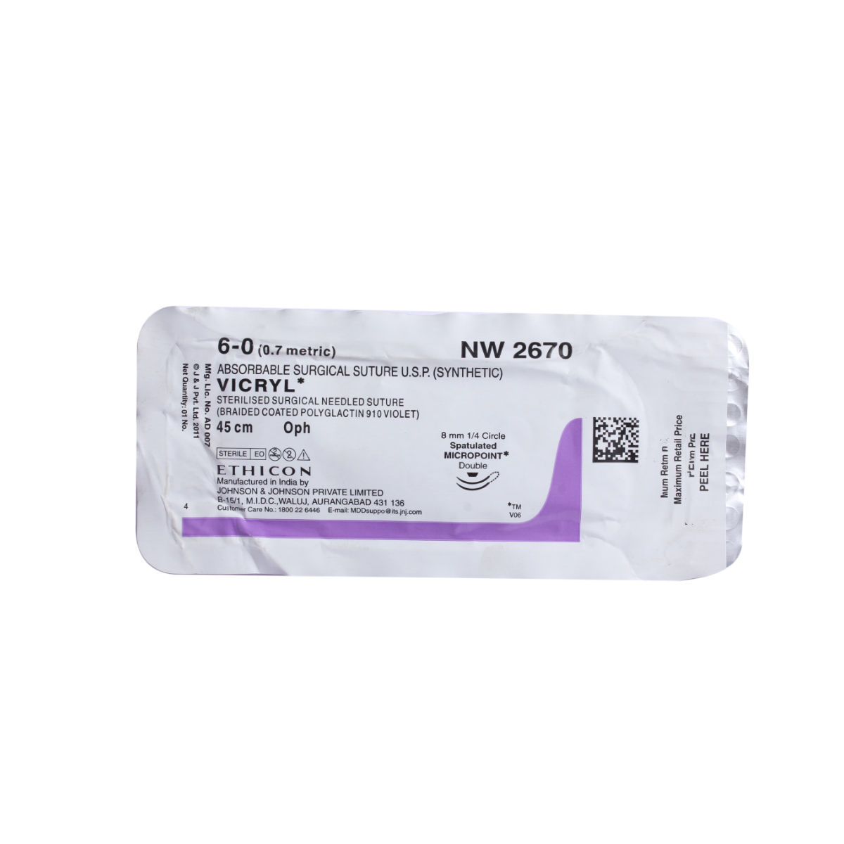 Vicryl 6 0 Nw 2670 Price, Uses, Side Effects, Composition - Apollo Pharmacy