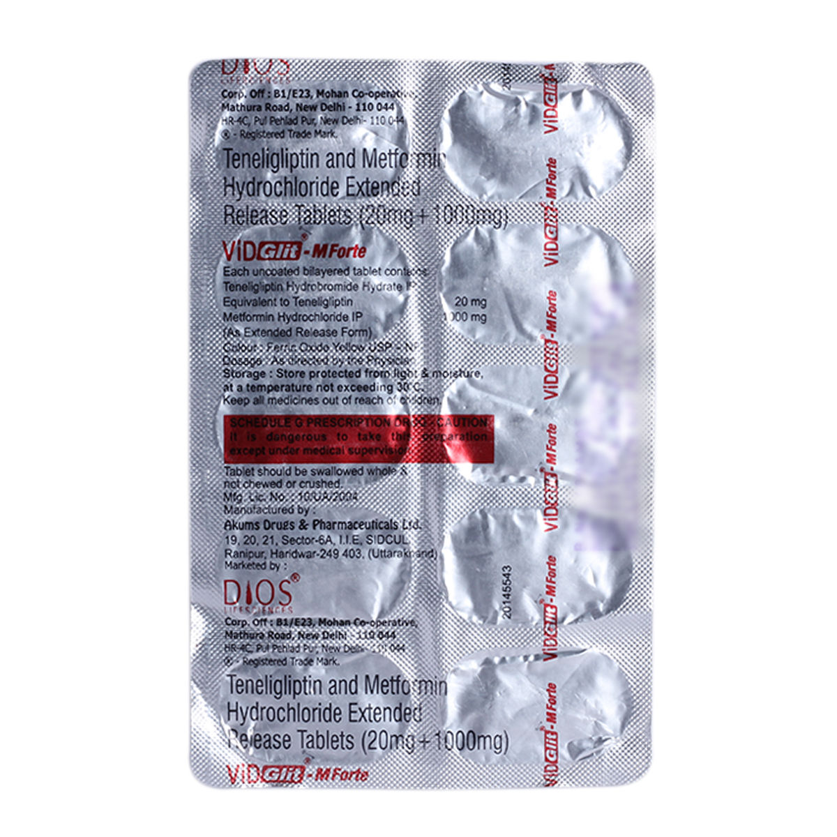 Vidglit-M Forte Tablet 10's Price, Uses, Side Effects, Composition ...