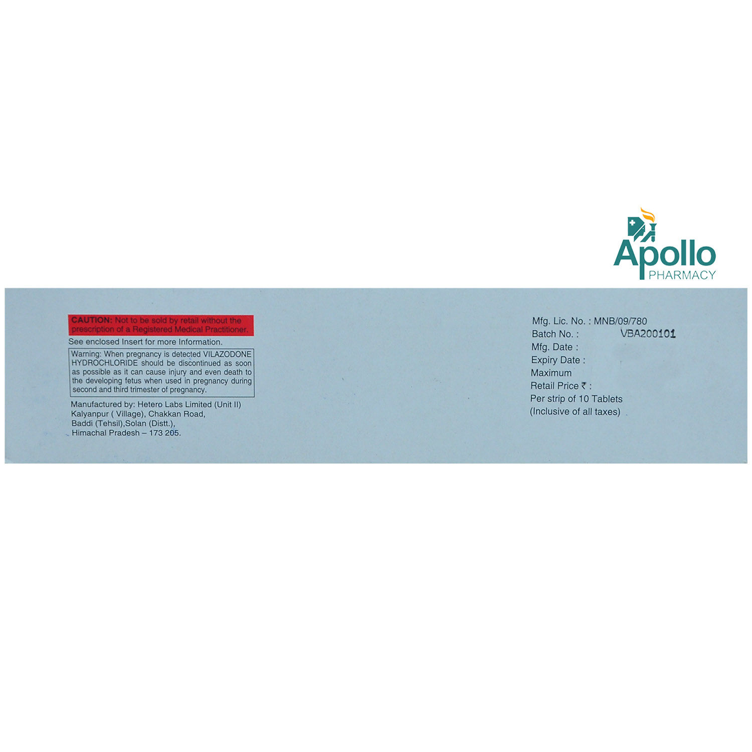 Vilazine 40 Tablet 10's Price, Uses, Side Effects, Composition - Apollo ...