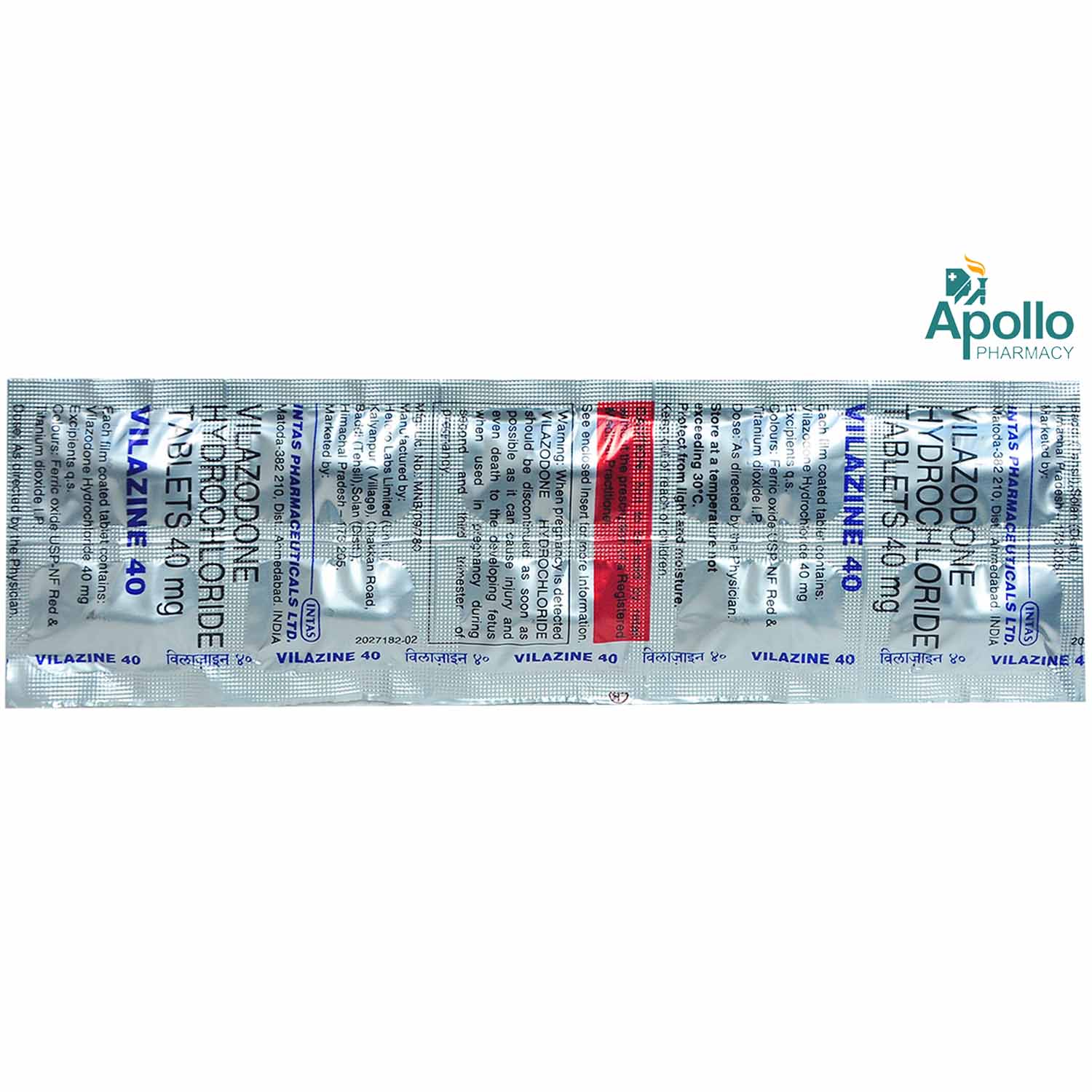 Vilazine 40 Tablet 10's Price, Uses, Side Effects, Composition - Apollo ...
