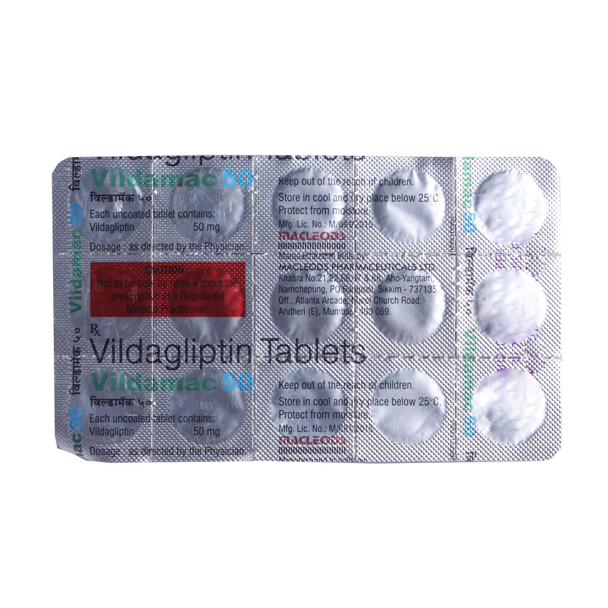 Vildamac 50mg Tablet 15's Price, Uses, Side Effects, Composition ...