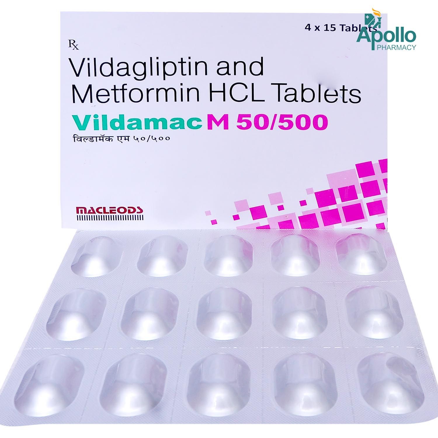 Vildamac M 50/500 Tablet 15's Price, Uses, Side Effects, Composition ...