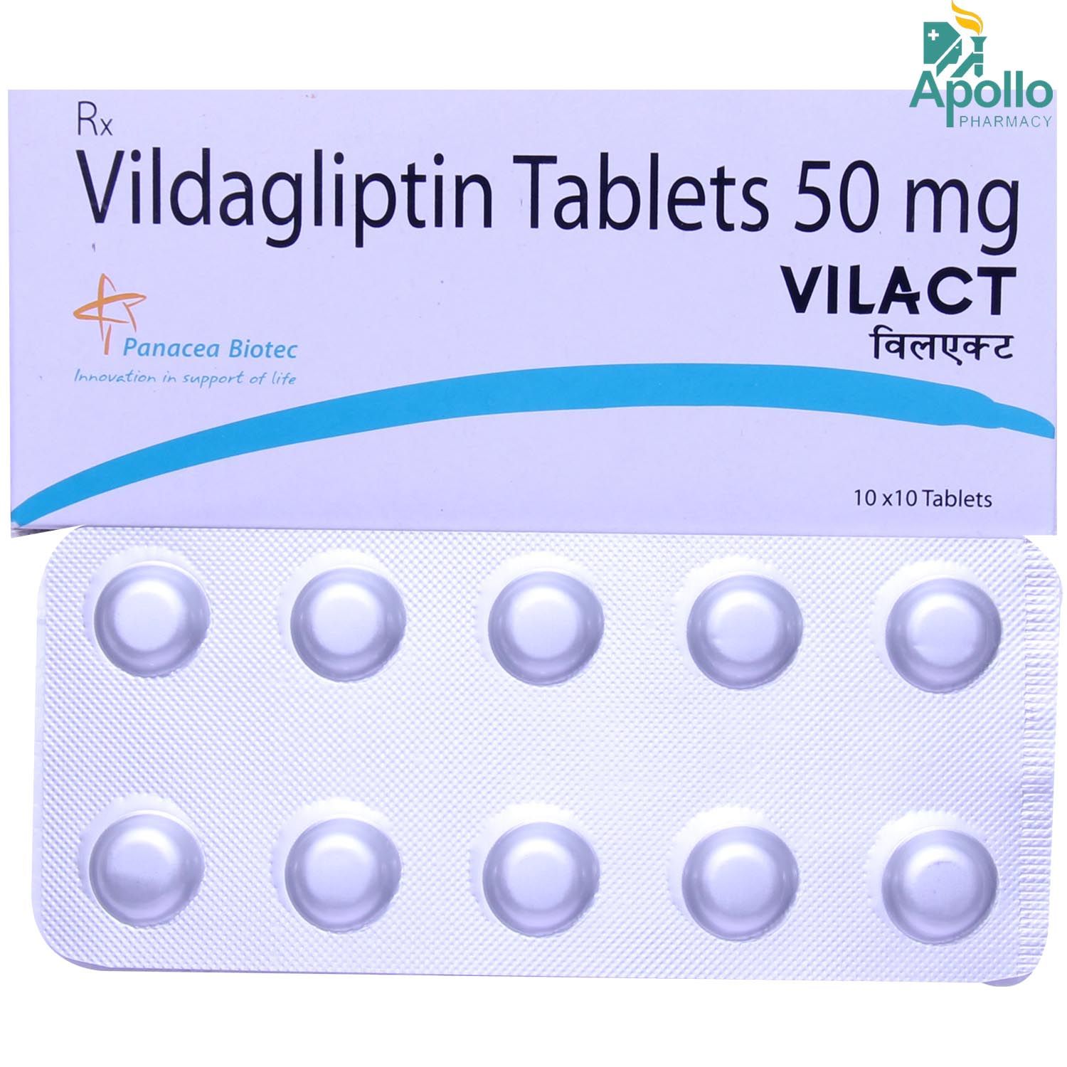 Vilact 50 Tablet 10's Price, Uses, Side Effects, Composition - Apollo ...