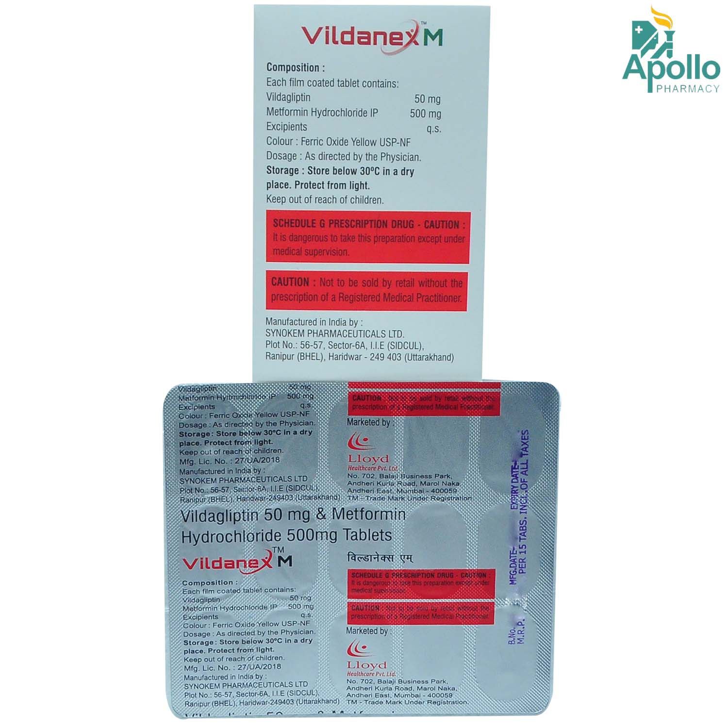 Vildanex M Tablet 15's Price, Uses, Side Effects, Composition - Apollo ...