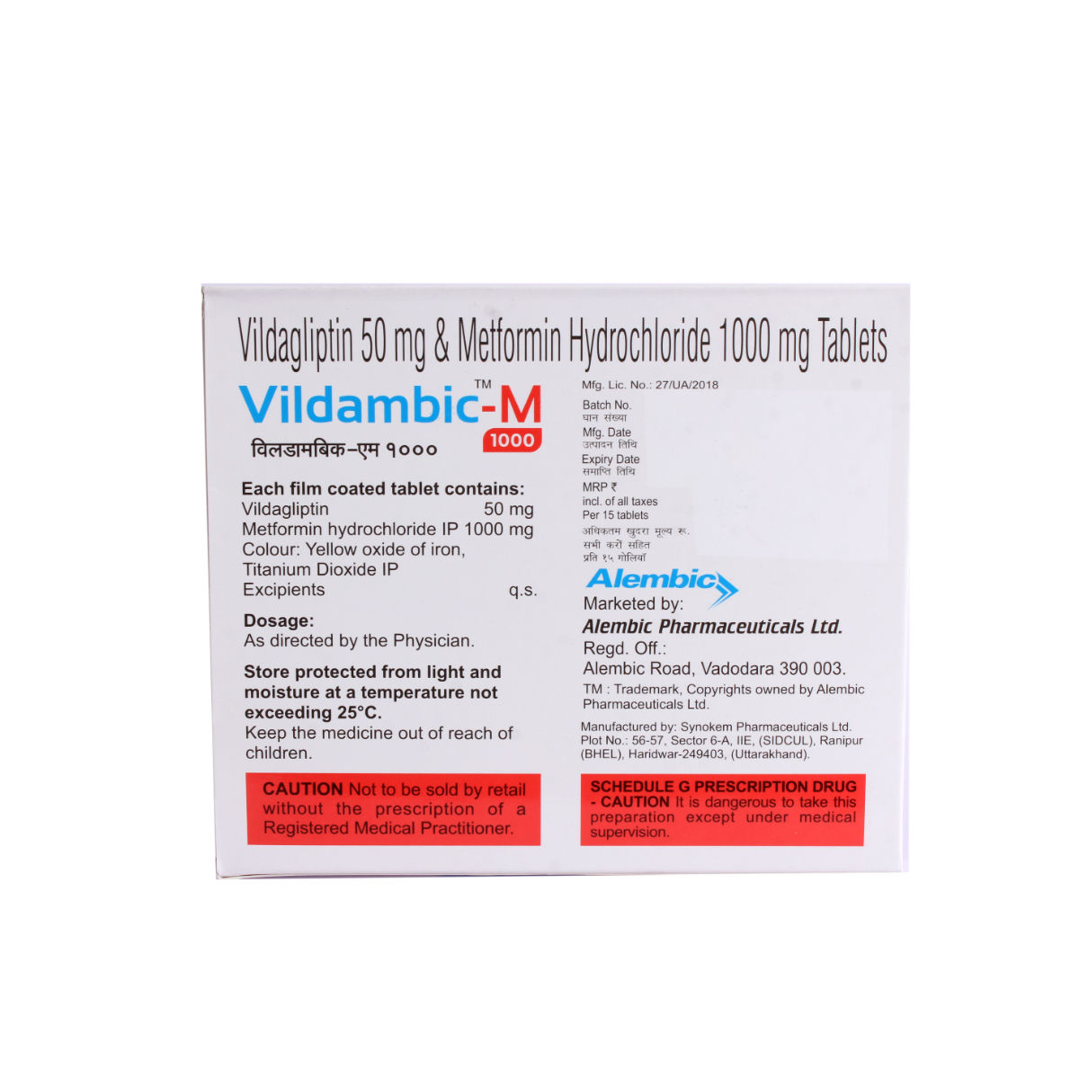Vildambic-M 1000 Tablet 15's Price, Uses, Side Effects, Composition ...