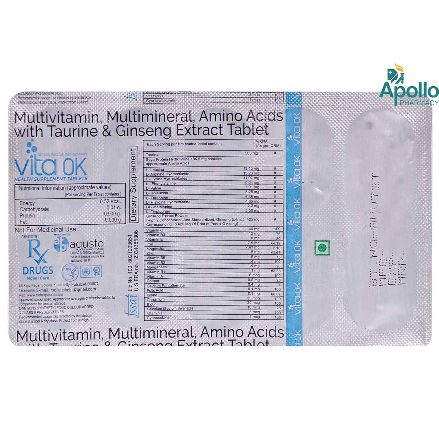 Vita Ok New Tablet 10'S Price, Uses, Side Effects, Composition - Apollo ...