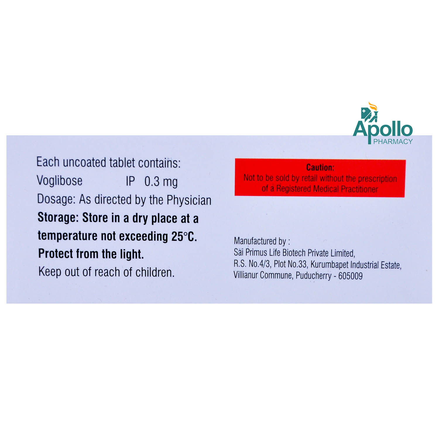 VOGLOW 0.3MG TABLET Price, Uses, Side Effects, Composition - Apollo ...