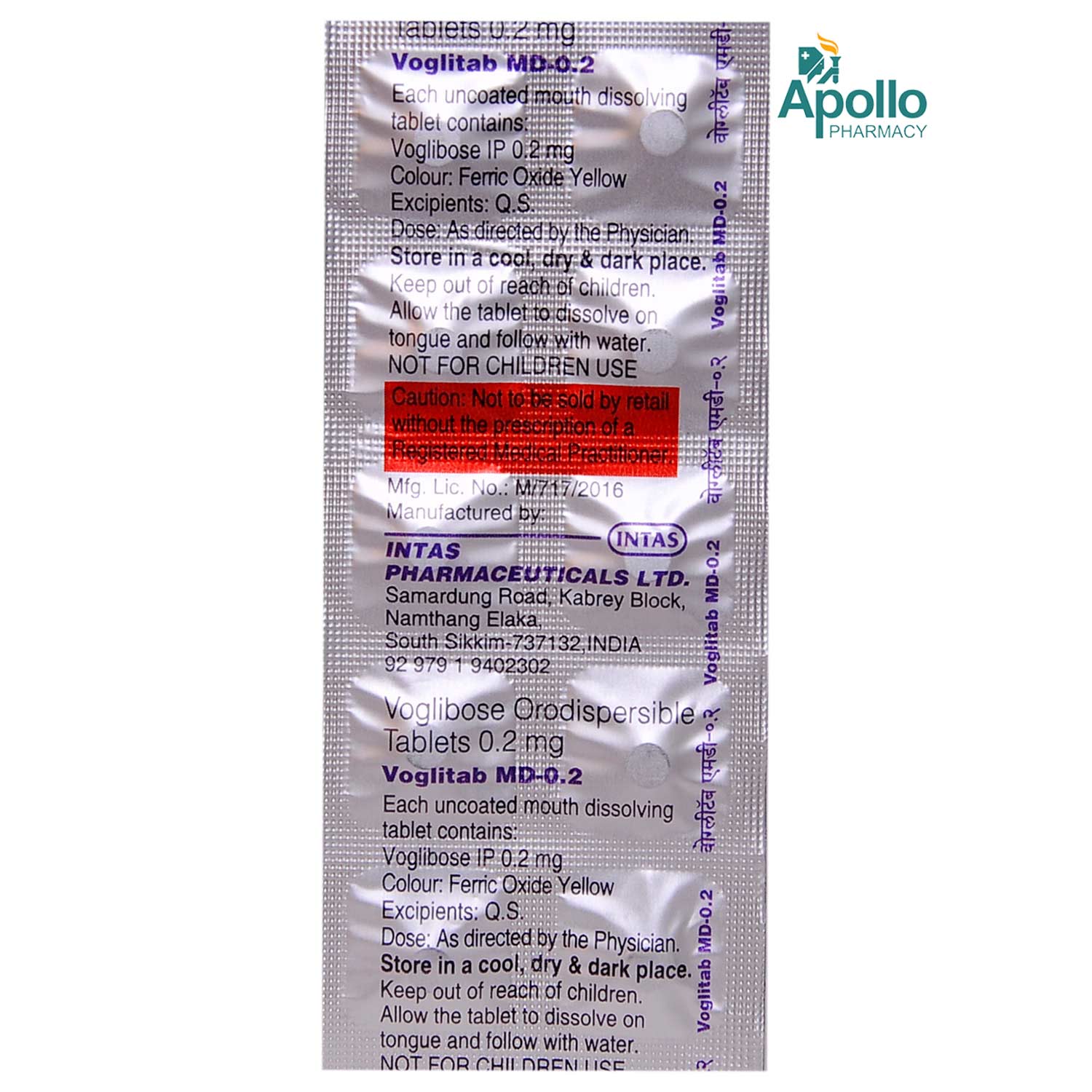 VOGLITAB MD 0.2MG TABLET Price, Uses, Side Effects, Composition ...