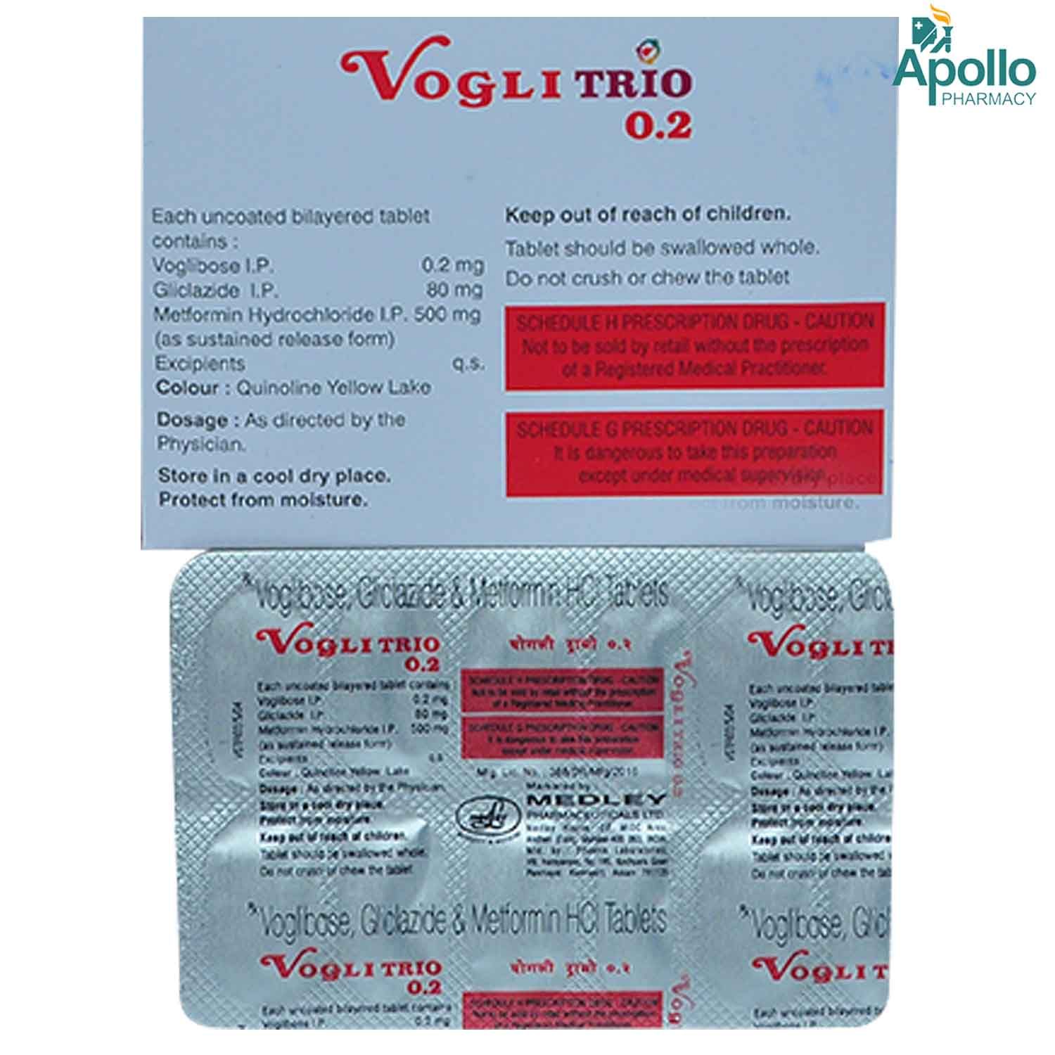 Vogli Trio 0.2 Tablet 10's Price, Uses, Side Effects, Composition ...