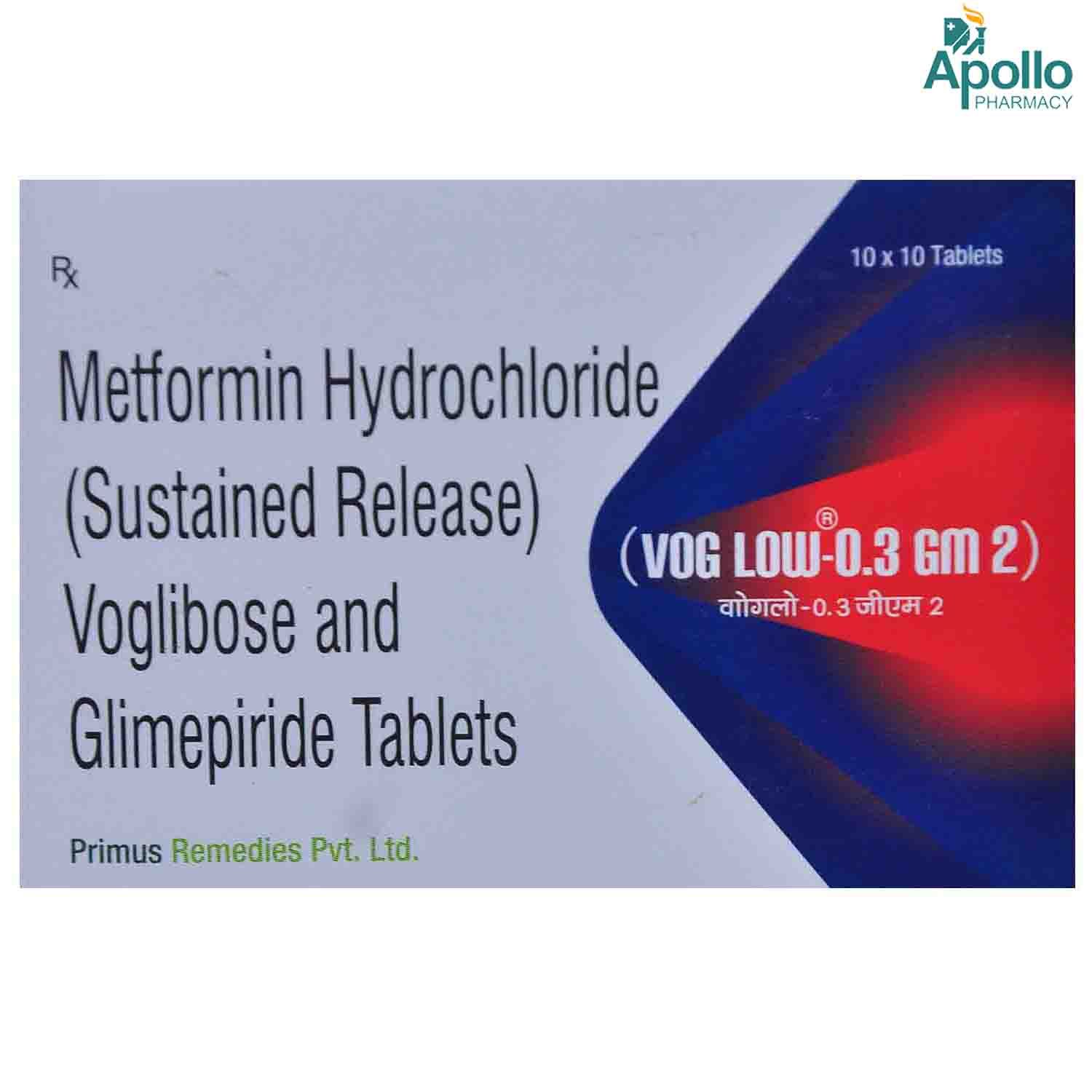 Vog Low-0.3 GM 2 Tablet 10's Price, Uses, Side Effects, Composition ...