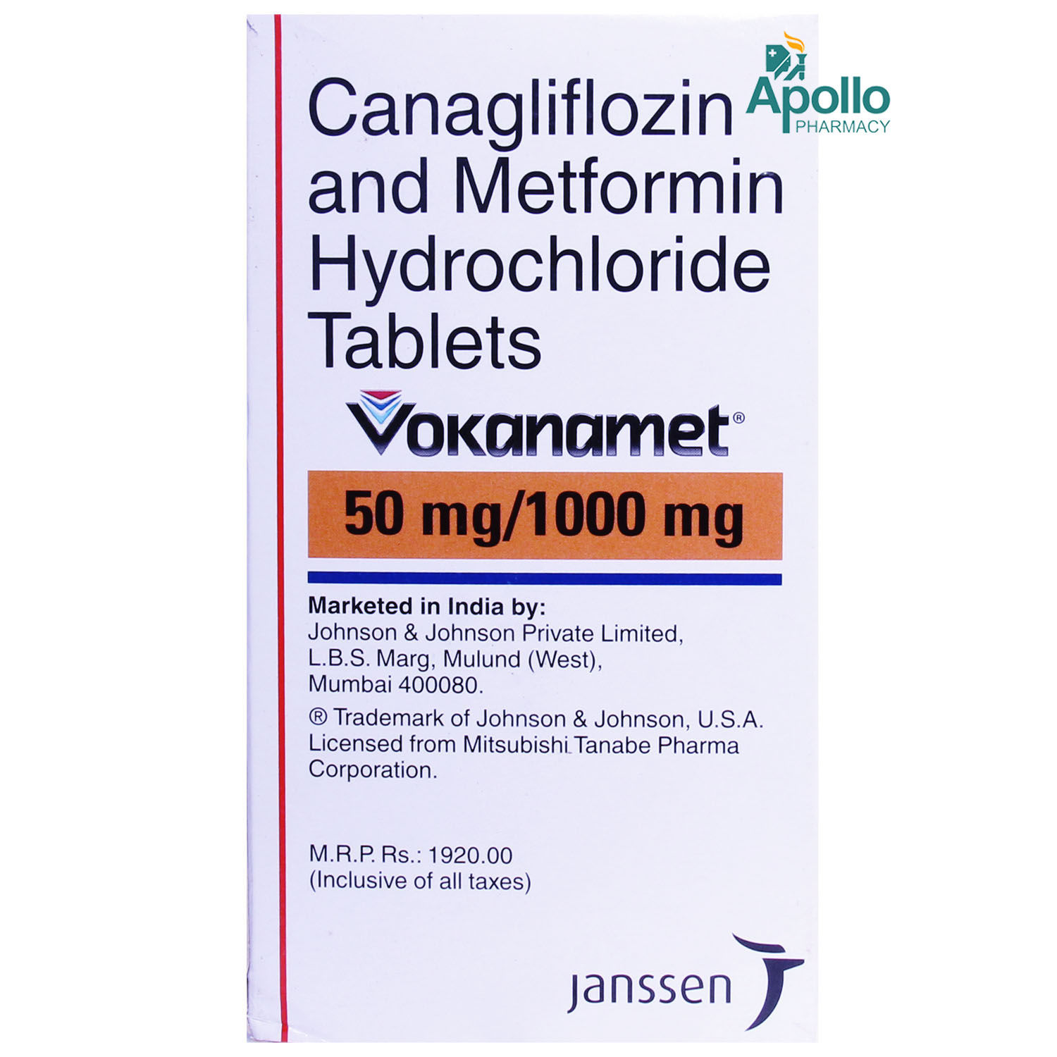 Vokanamet 50/1000 Tablet 60's Price, Uses, Side Effects, Composition - Apollo Pharmacy
