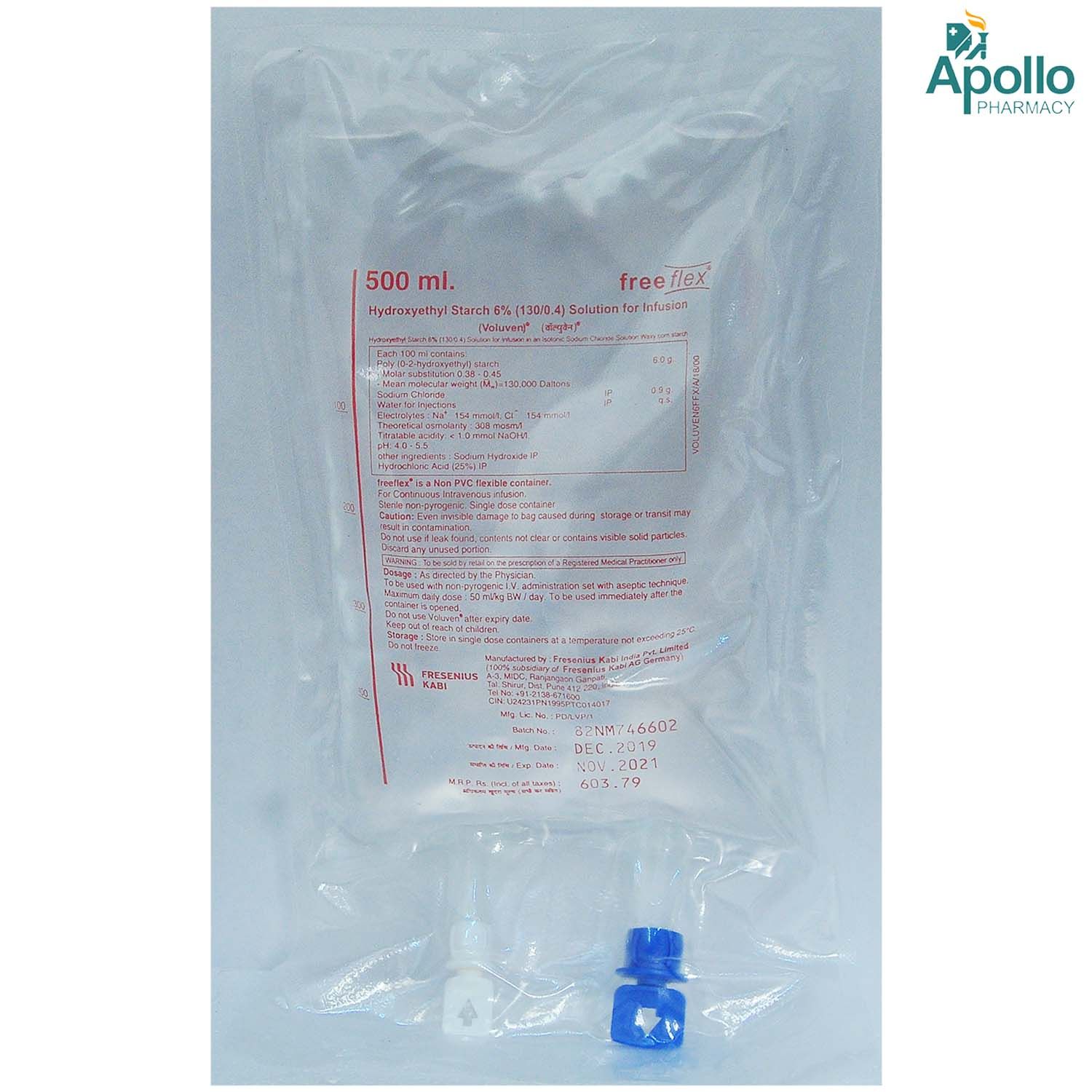 Voluven Solution 500ml Price, Uses, Side Effects, Composition - Apollo ...