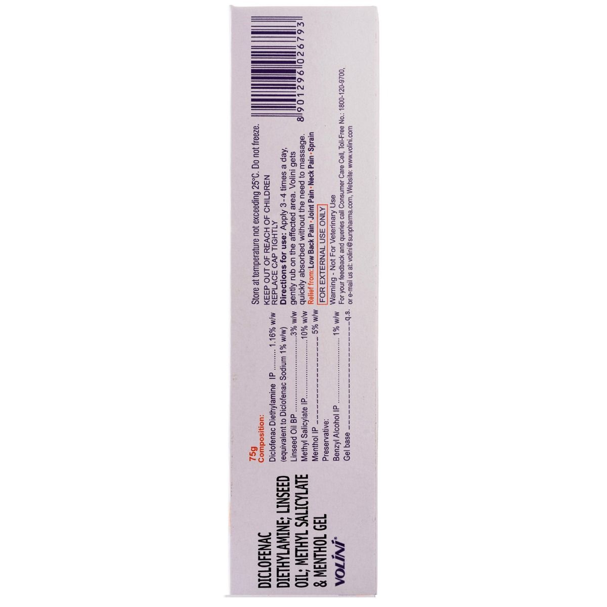Volini Pain Relief Gel 75 gm Price, Uses, Side Effects, Composition ...