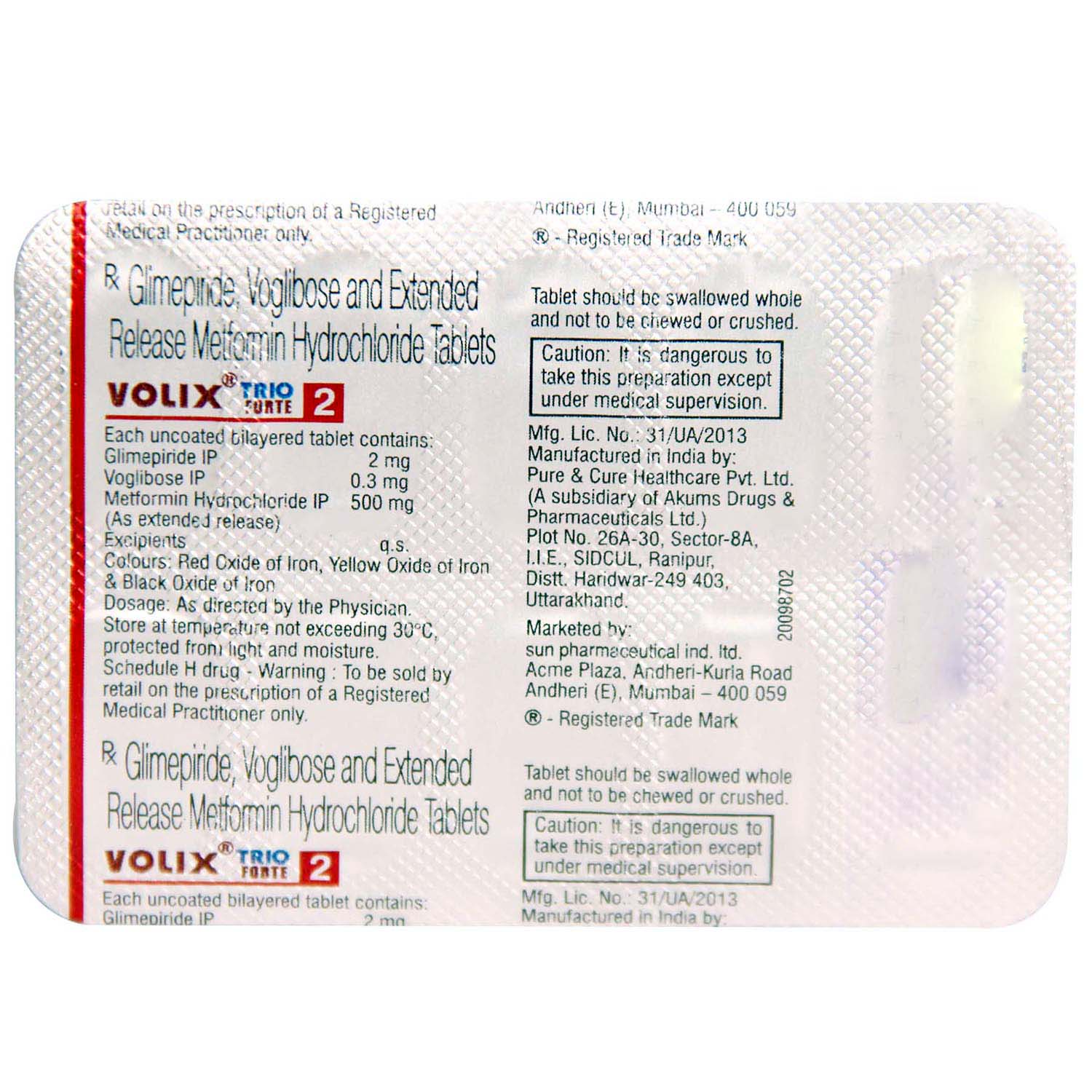 Volix Trio Forte 2 Tablet 10's Price, Uses, Side Effects, Composition ...