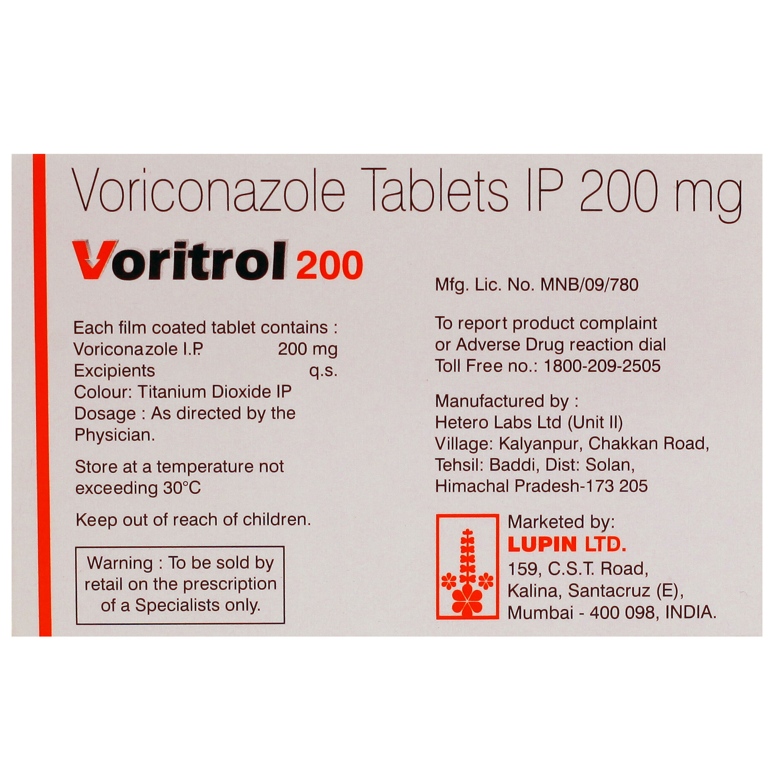 Voritrol 200 Tablet 4's Price, Uses, Side Effects, Composition - Apollo ...