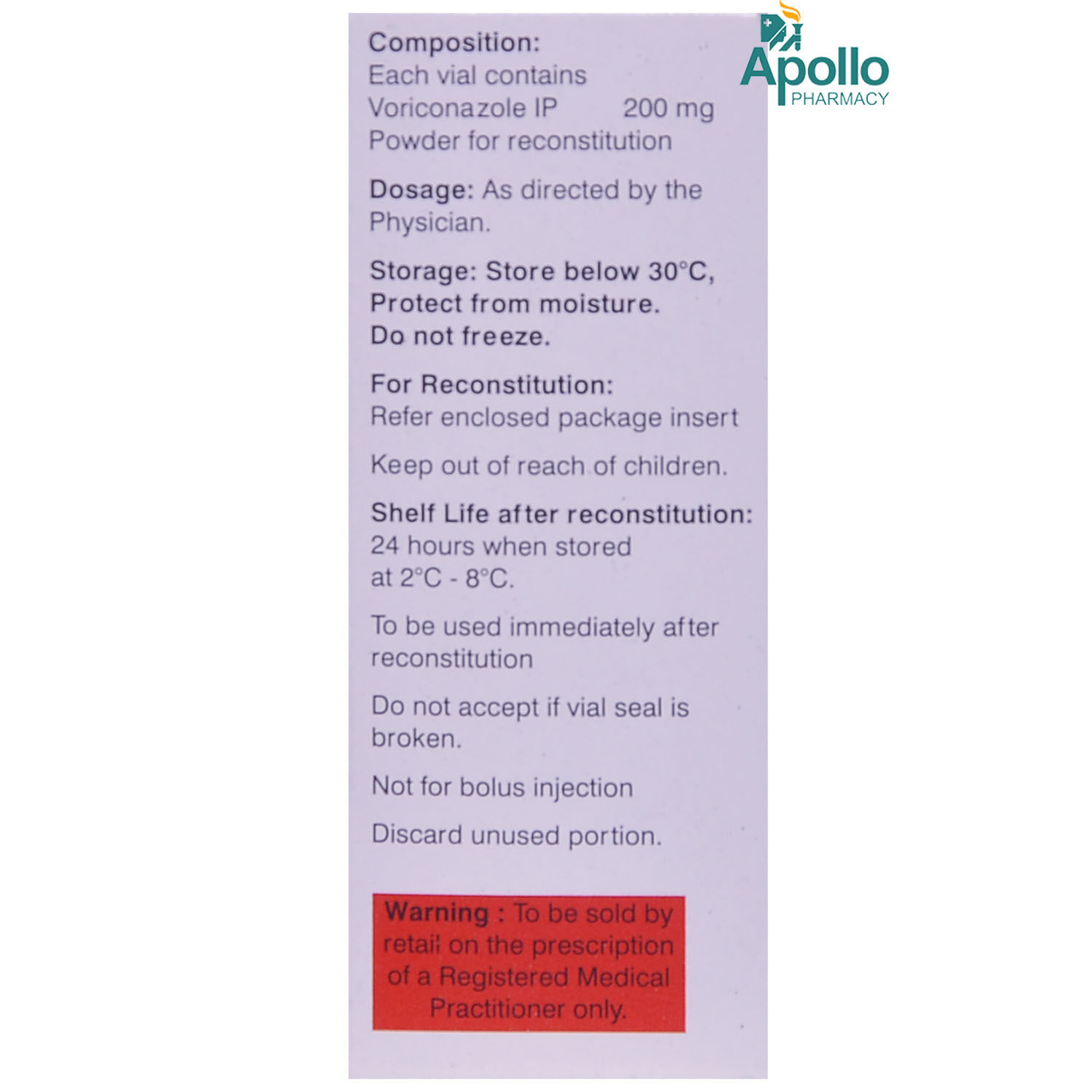 VORITROL 200MG INJECTION Price, Uses, Side Effects, Composition ...