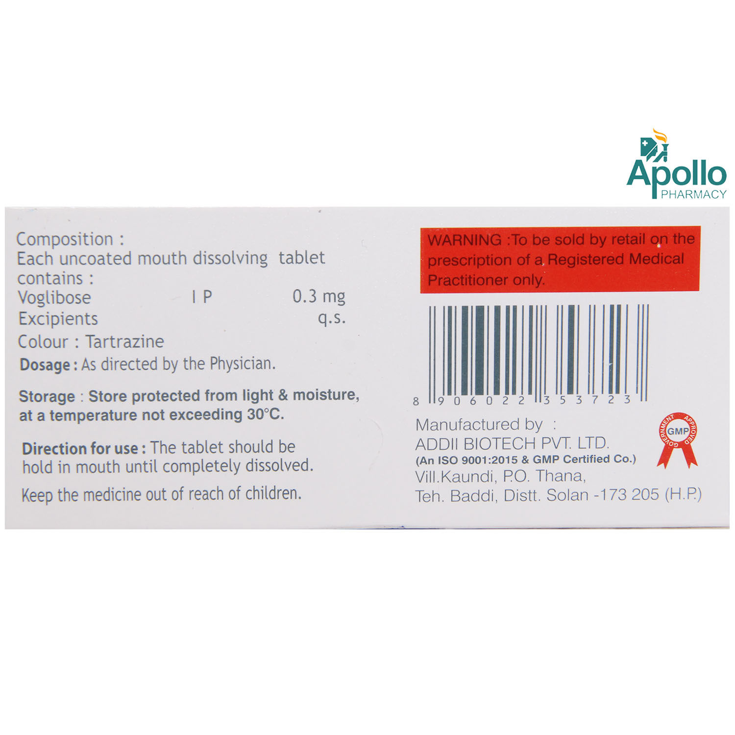 Vosafe 0.3 Tablet 10's Price, Uses, Side Effects, Composition - Apollo ...