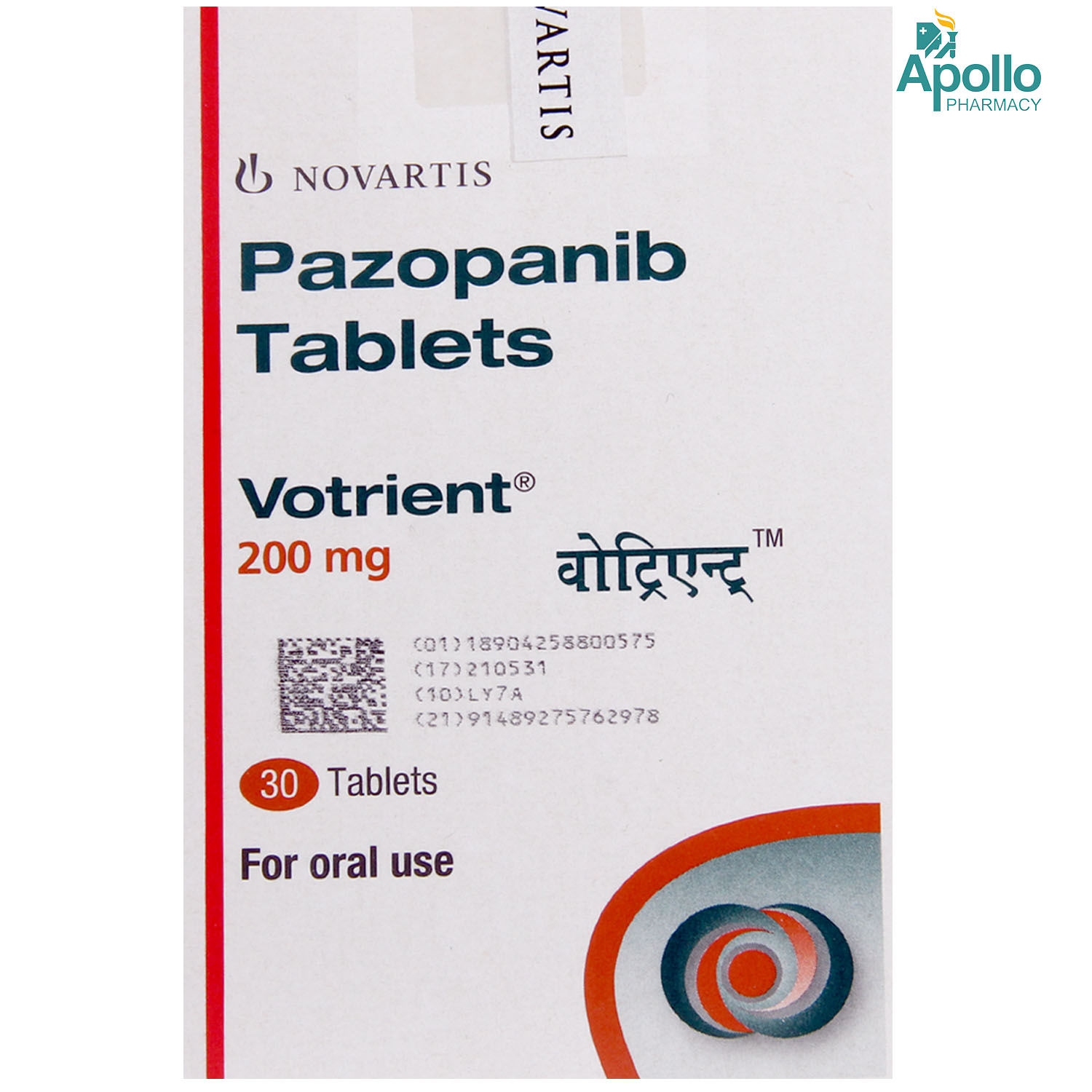 Votrient 200 mg Tablet 30's Price, Uses, Side Effects, Composition ...