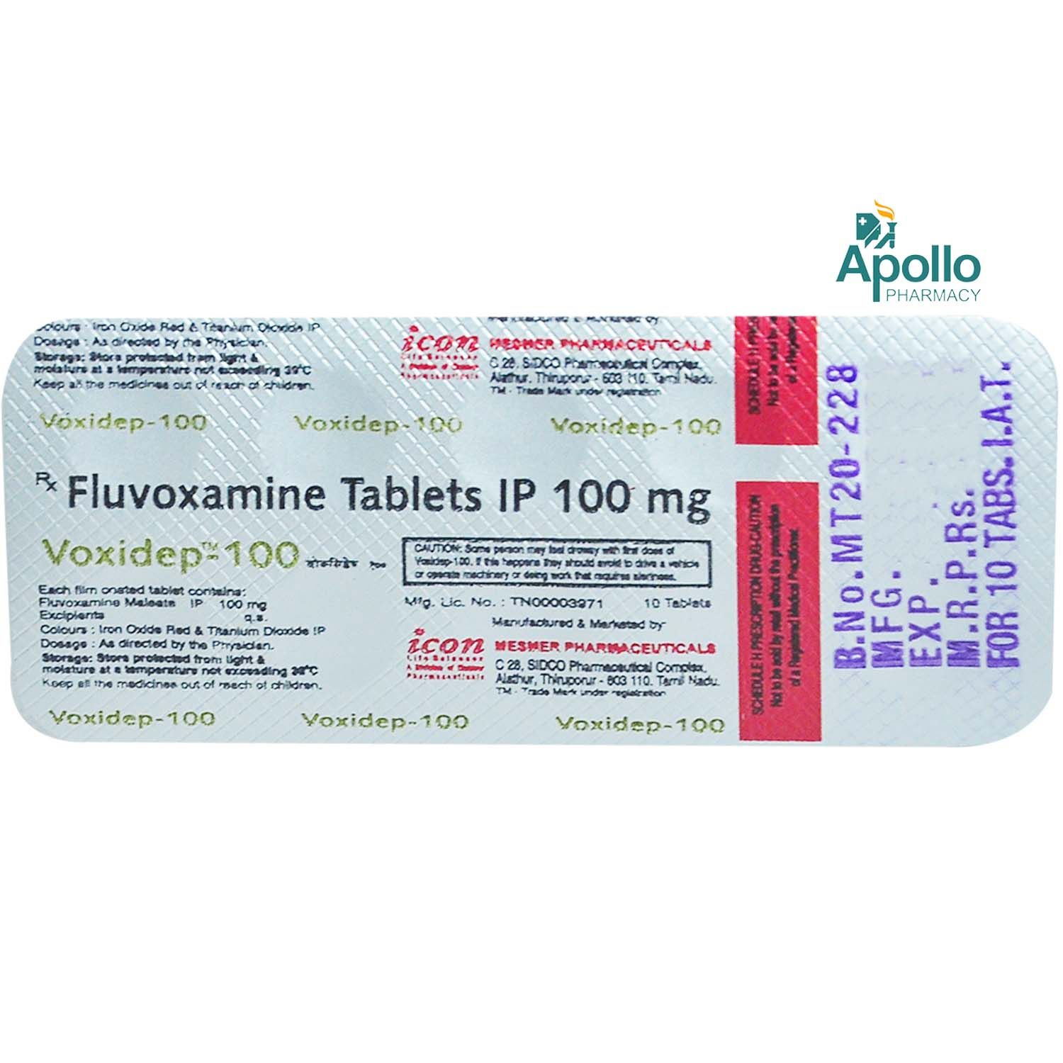 VOXIDEP 100MG TABLET Price, Uses, Side Effects, Composition - Apollo ...