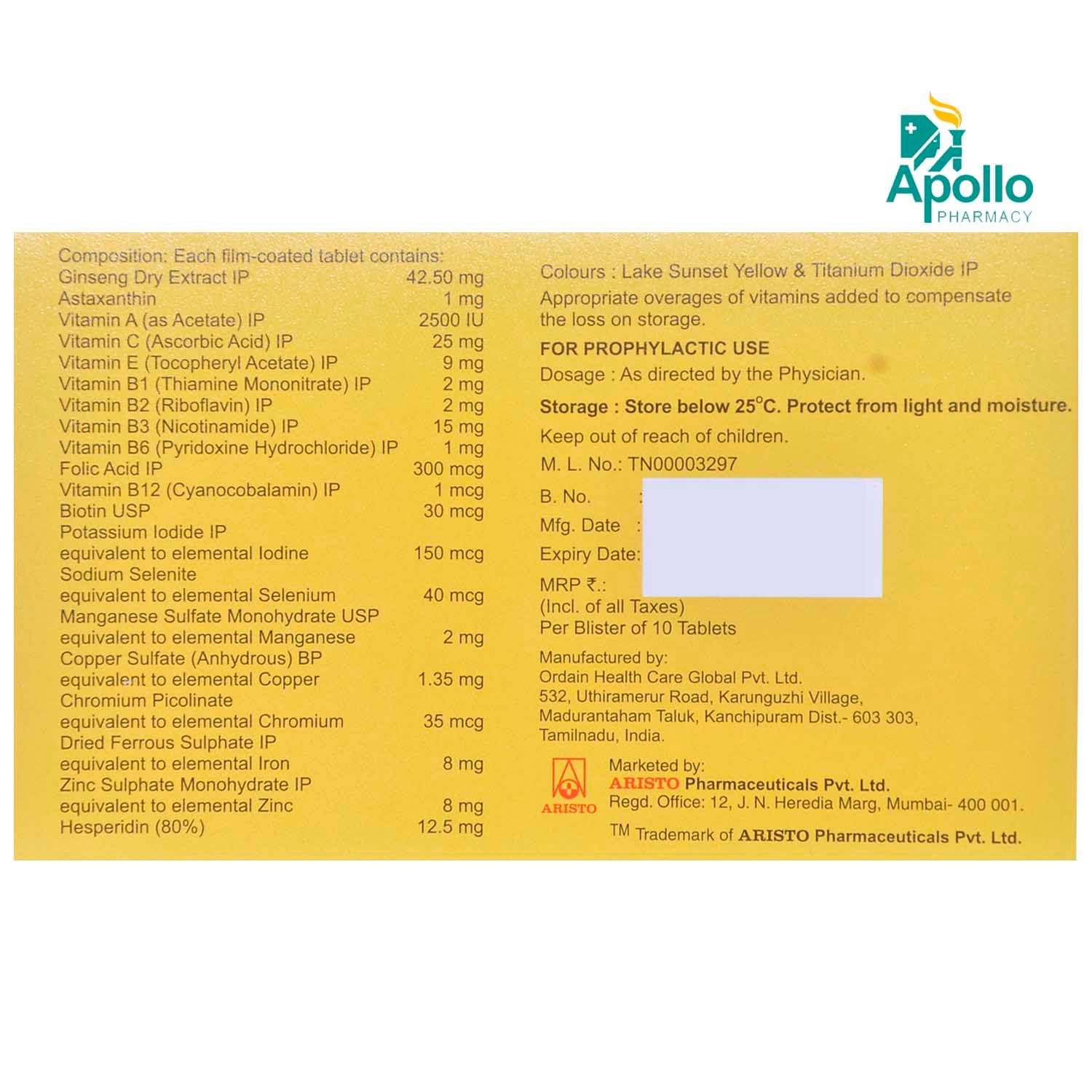 V Total Tablet 10's Price, Uses, Side Effects, Composition - Apollo ...