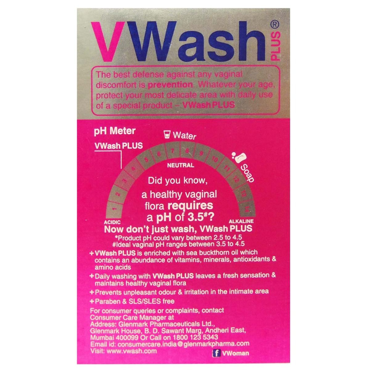 VWash Plus Expert Intimate Hygiene Wash, 100 ml Price, Uses, Side ...