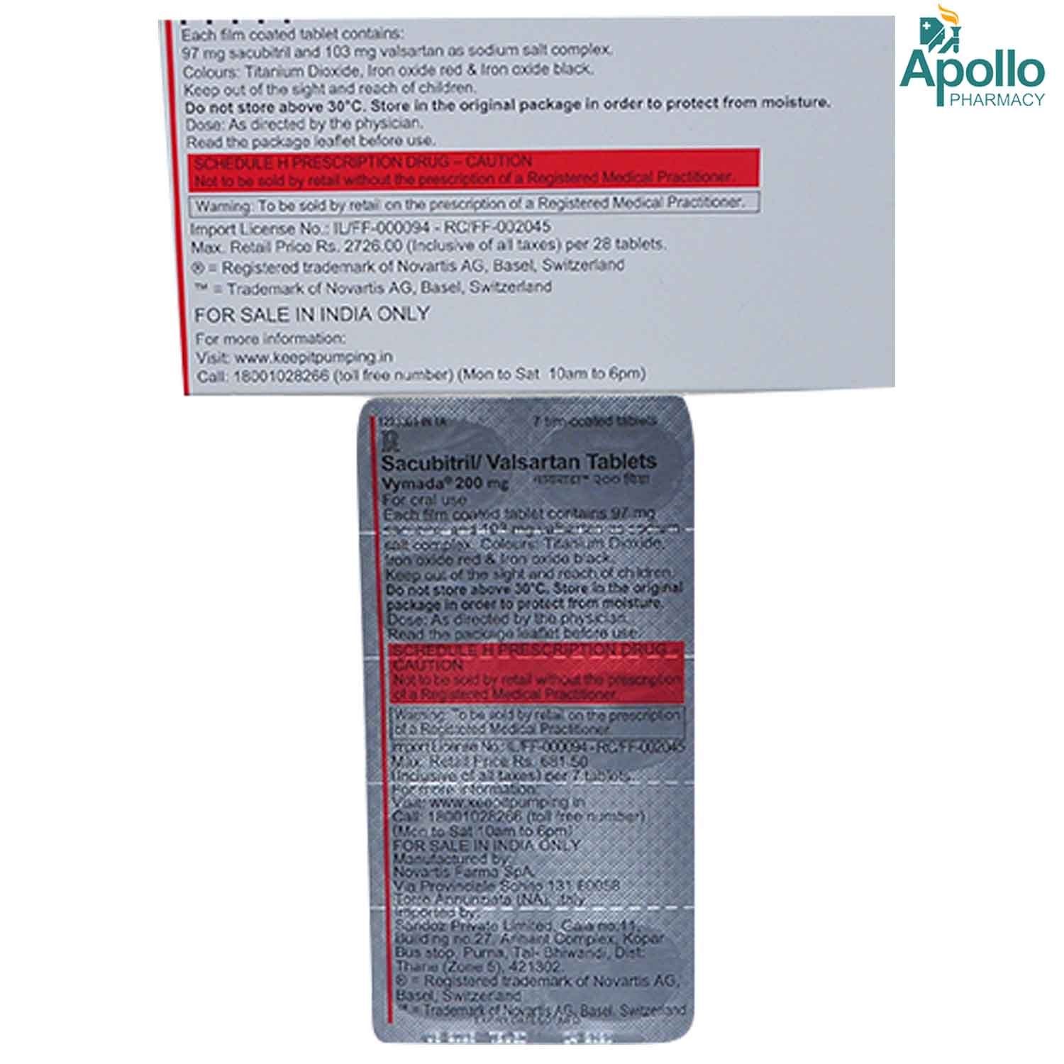 Vymada 200 Tablet 7's Price, Uses, Side Effects, Composition - Apollo ...