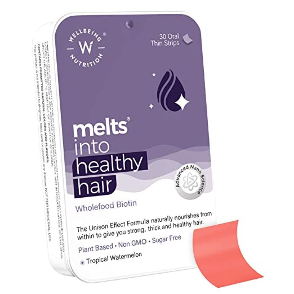 Wellbeing Nutrition Melts Into Healthy Hair Wholefood Biotin Sugar Free ...