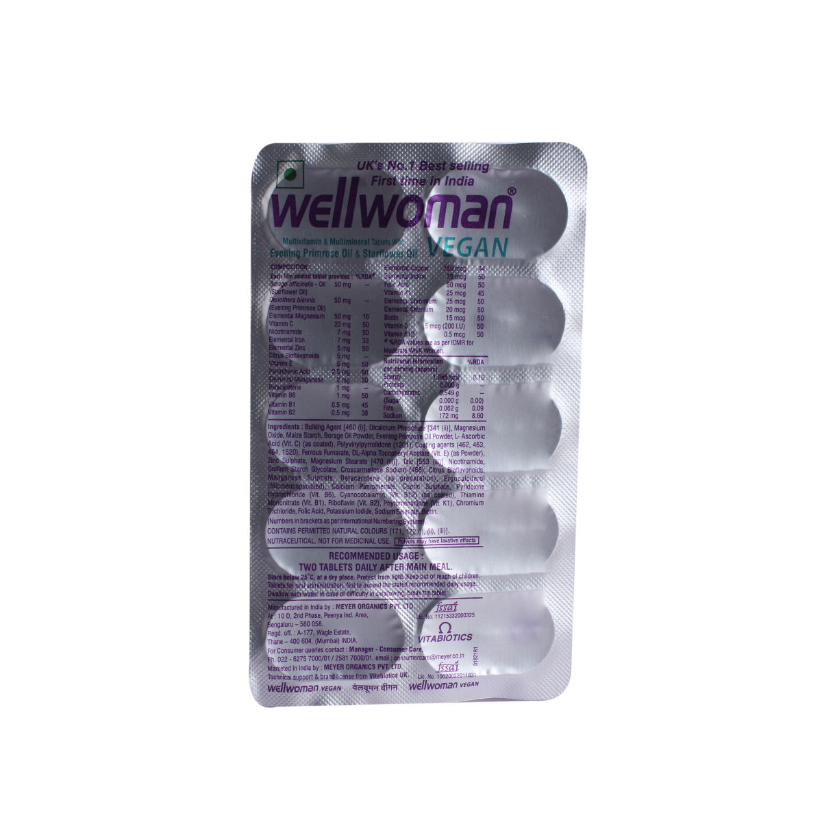 WELLWOMAN VEGAN TABLETS 10'S Price, Uses, Side Effects, Composition ...