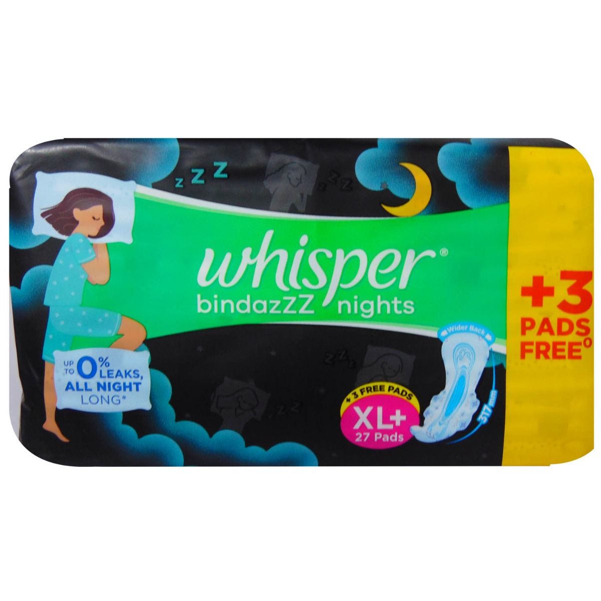 Whisper Choice Wings Sanitary Pads XL, 6 Count Price, Uses, Side ...
