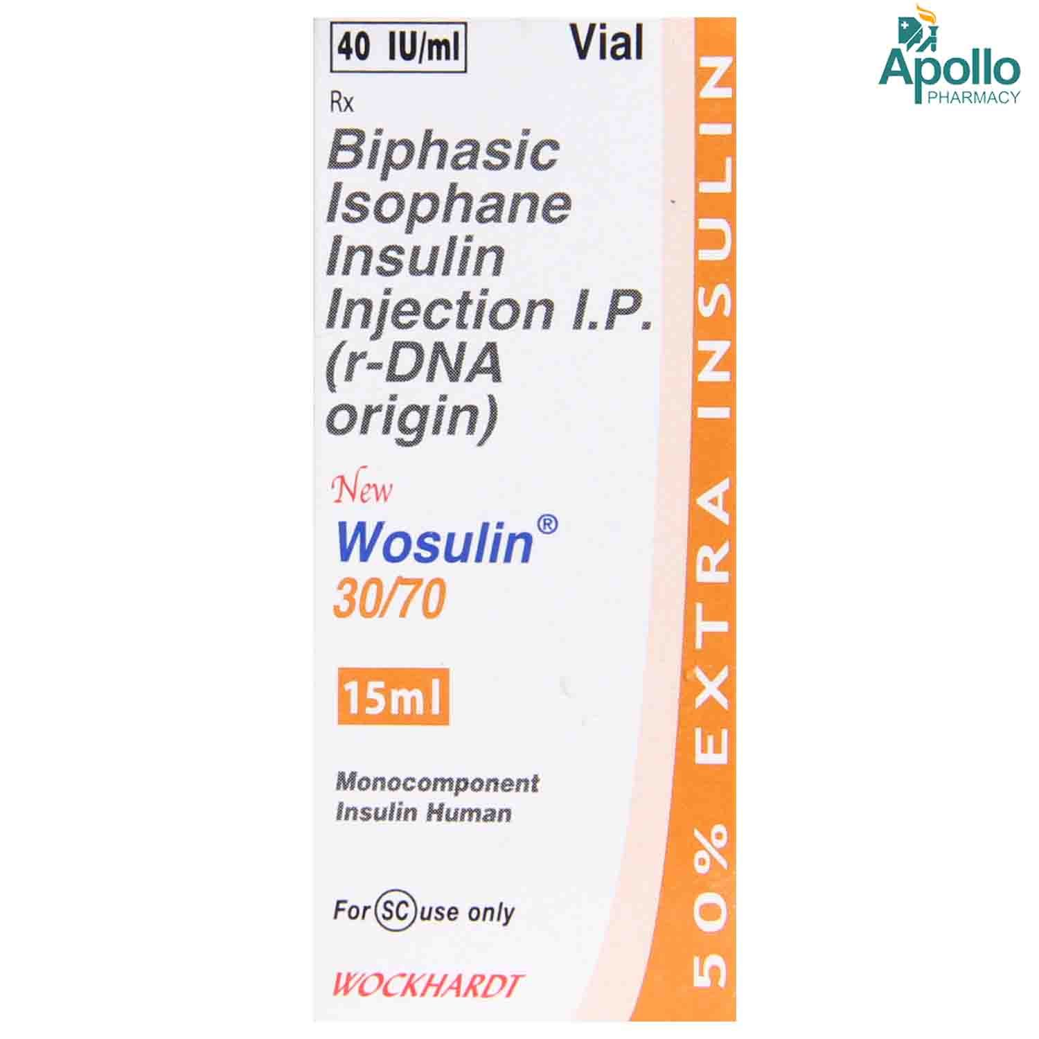 Wosulin 30/70 - 40iu New Injection 15ml Price, Uses, Side Effects ...