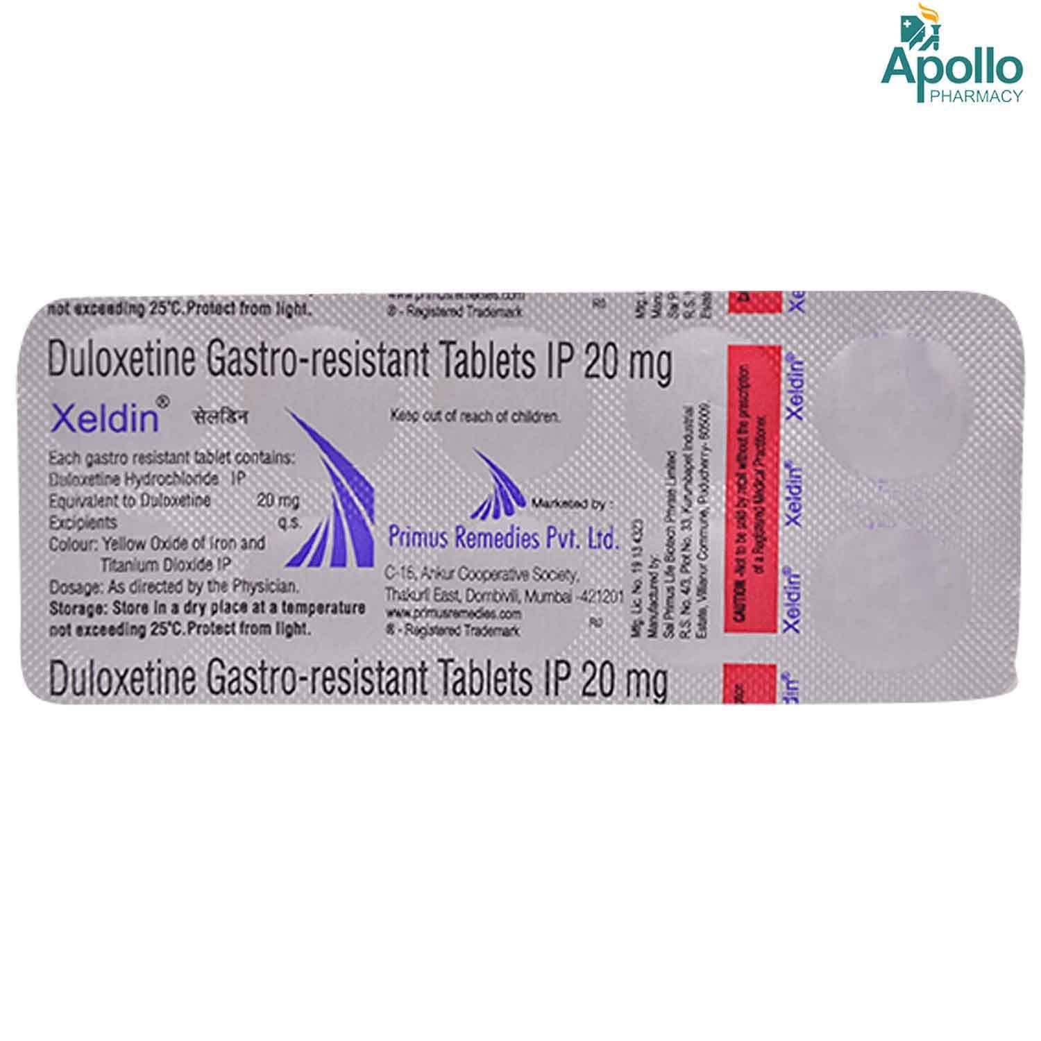 XELDIN 20MG TABLET Price, Uses, Side Effects, Composition - Apollo Pharmacy