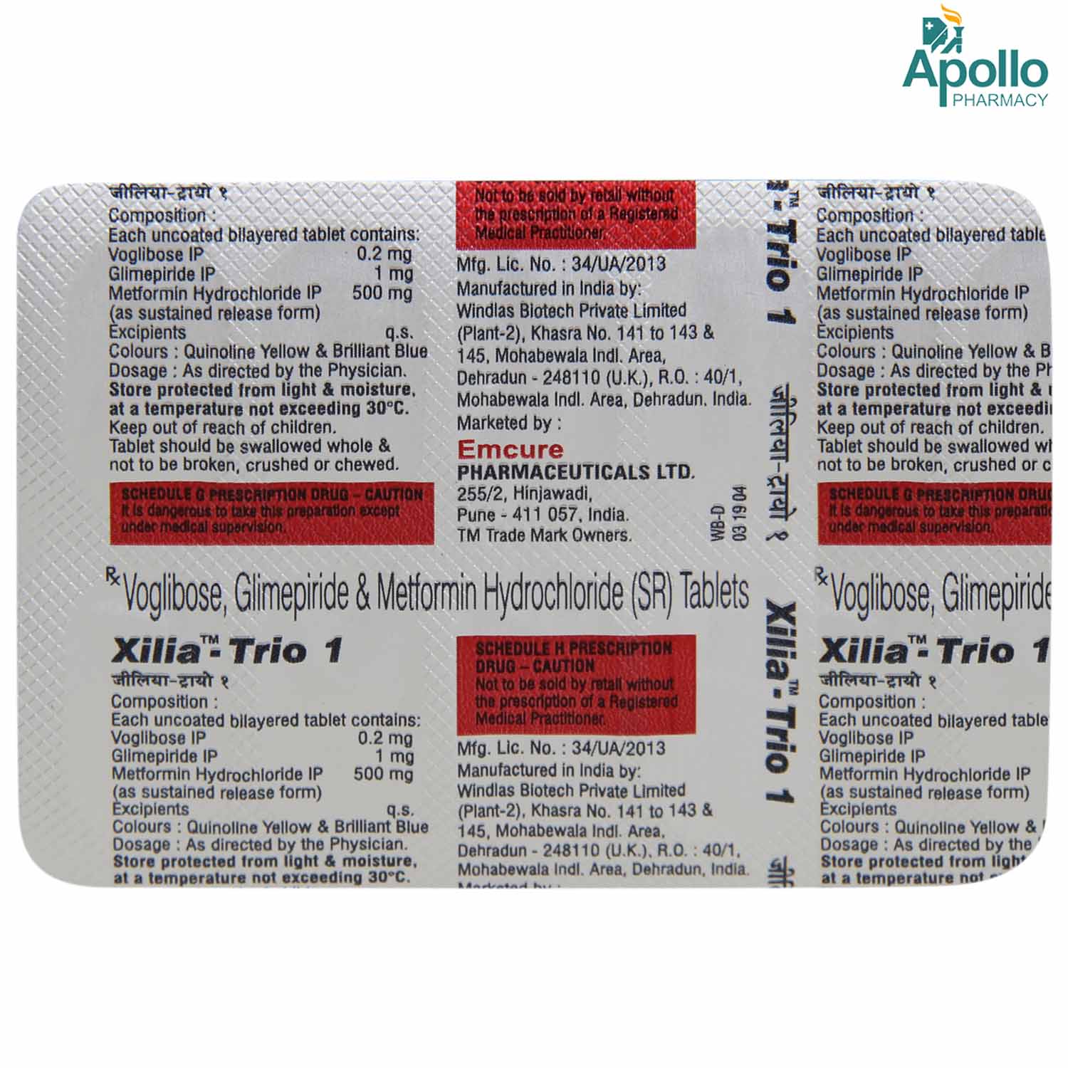 XILIA TRIO 1MG TABLET Price, Uses, Side Effects, Composition - Apollo ...